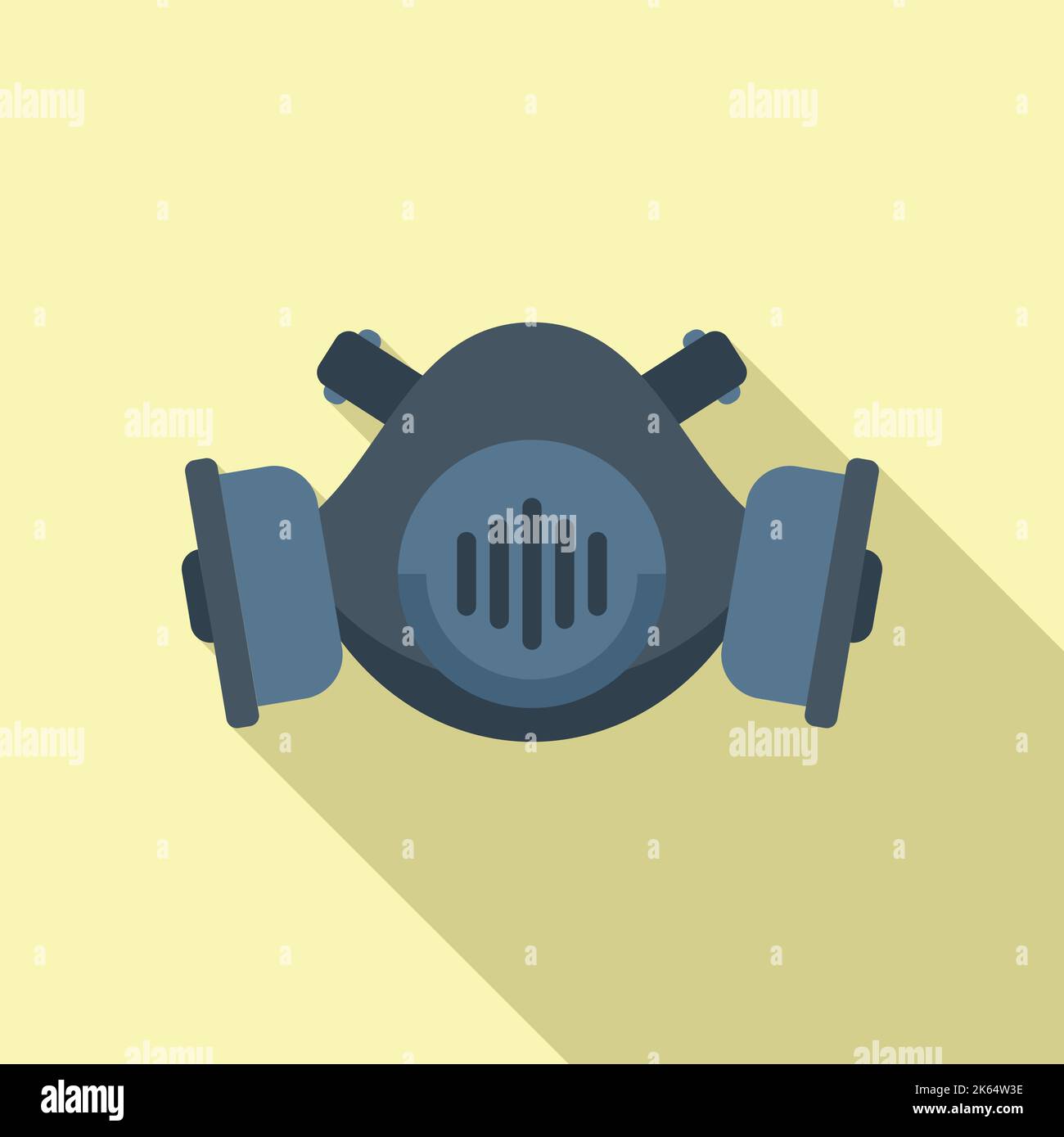 Toxic gas mask icon flat vector. Army air. Military war Stock Vector ...