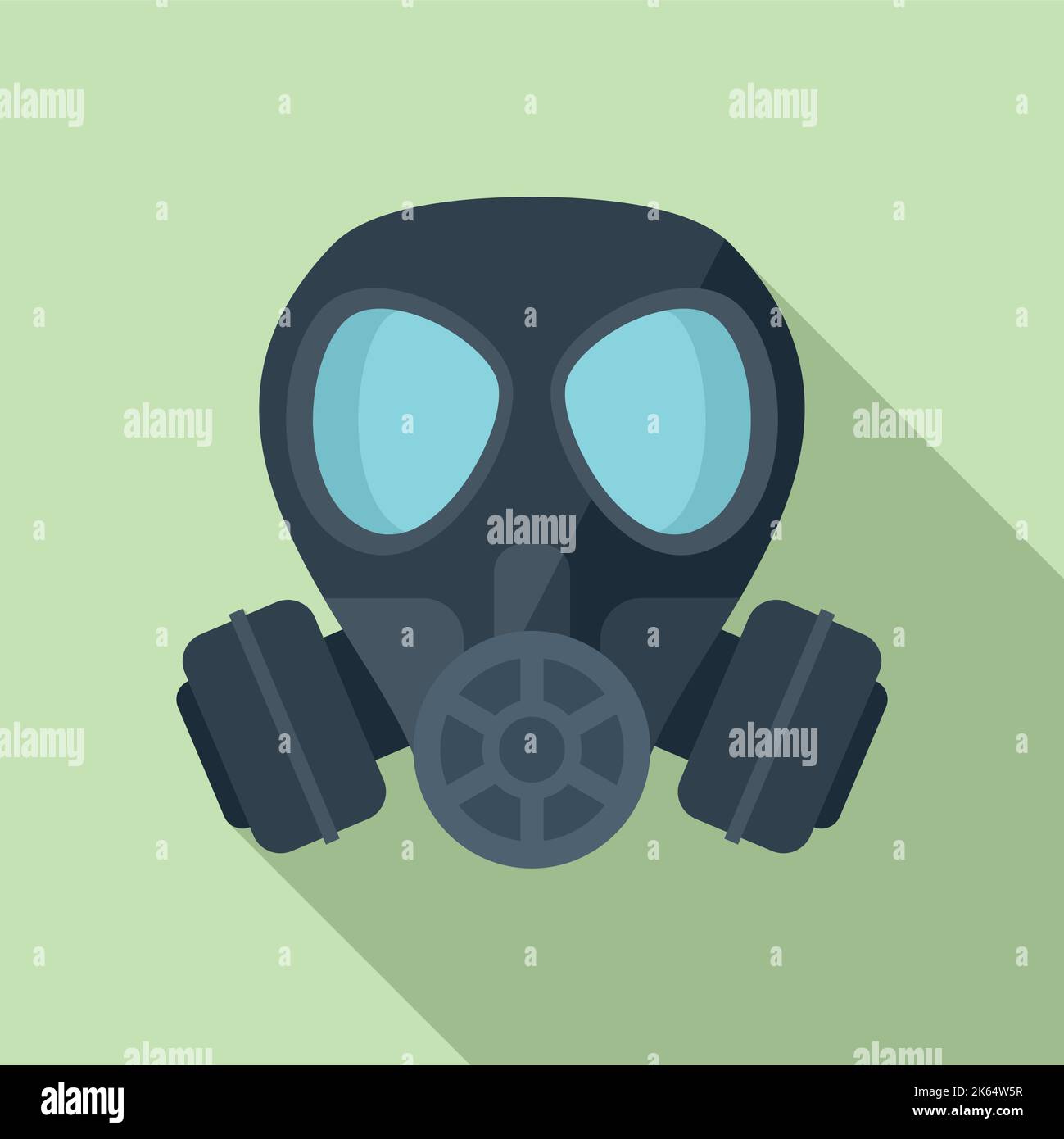Gas mask poison icon flat vector. Toxic air. Danger chemical Stock ...