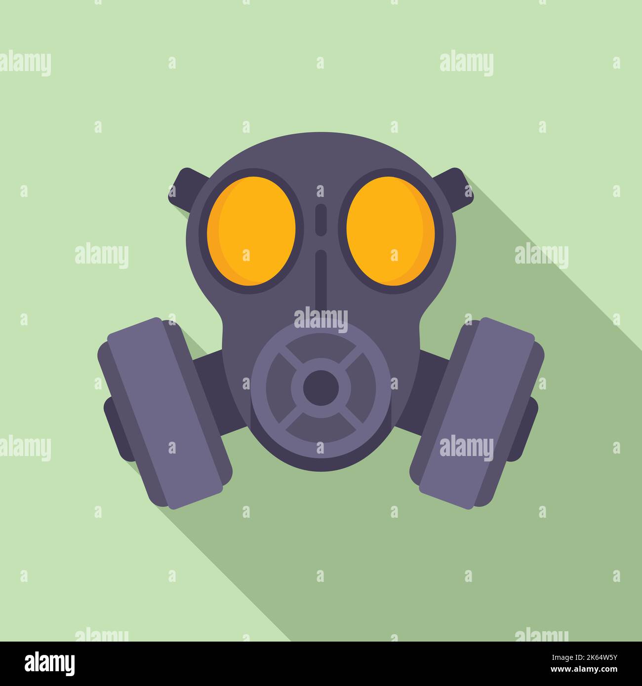 Stencil gas mask icon flat vector. Chemical air. Toxic army Stock ...