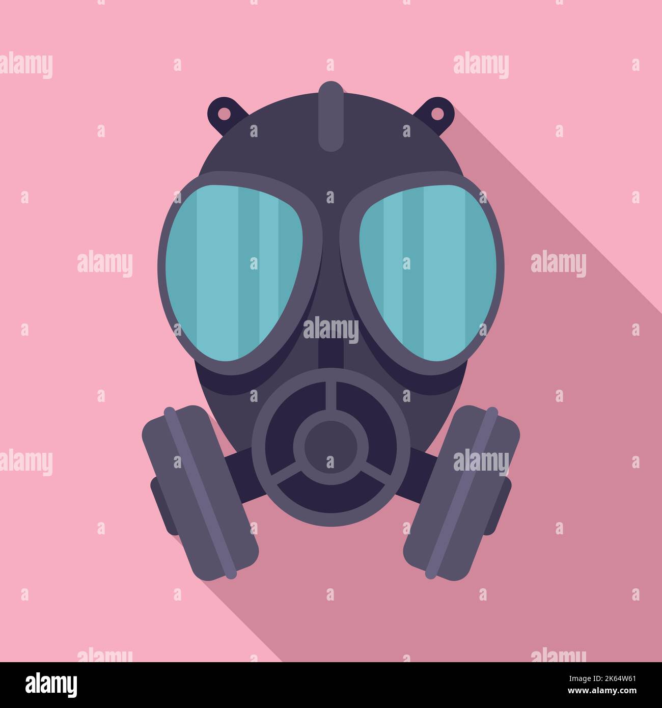 Pollution gas mask icon flat vector. Toxic air. Safety helmet Stock ...