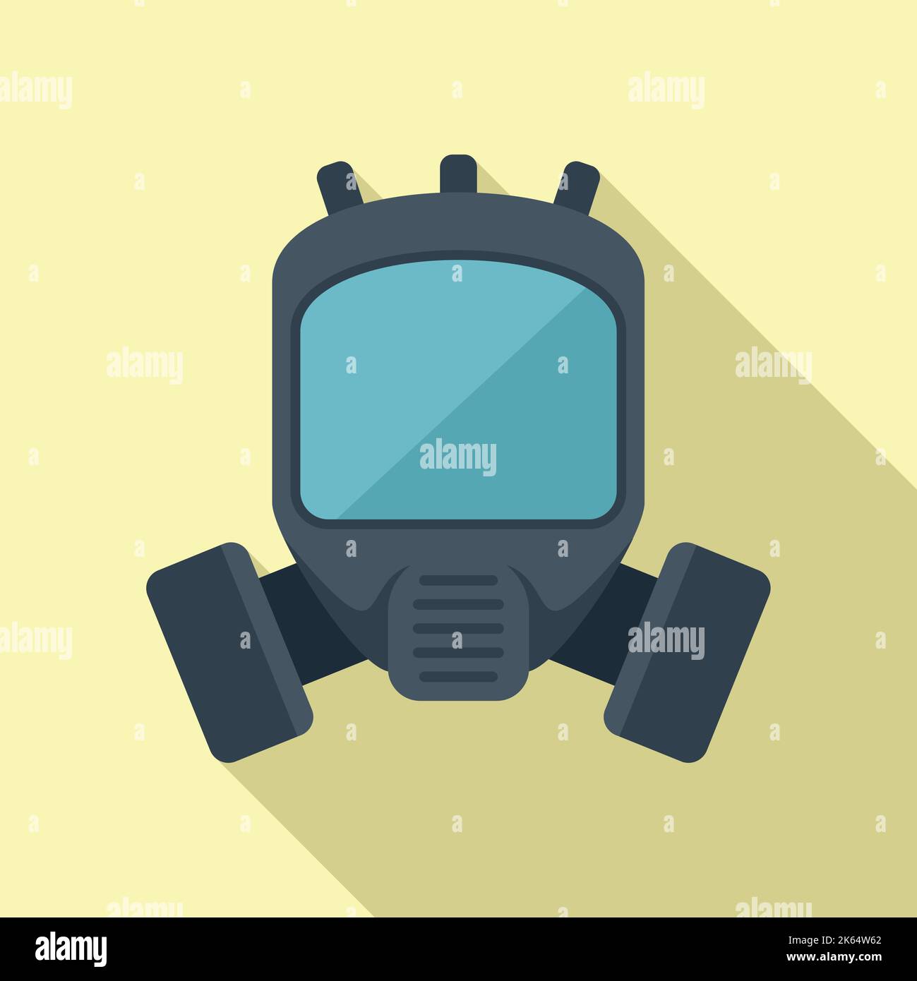 Gas mask helmet icon flat vector. Toxic air. Safety military Stock ...