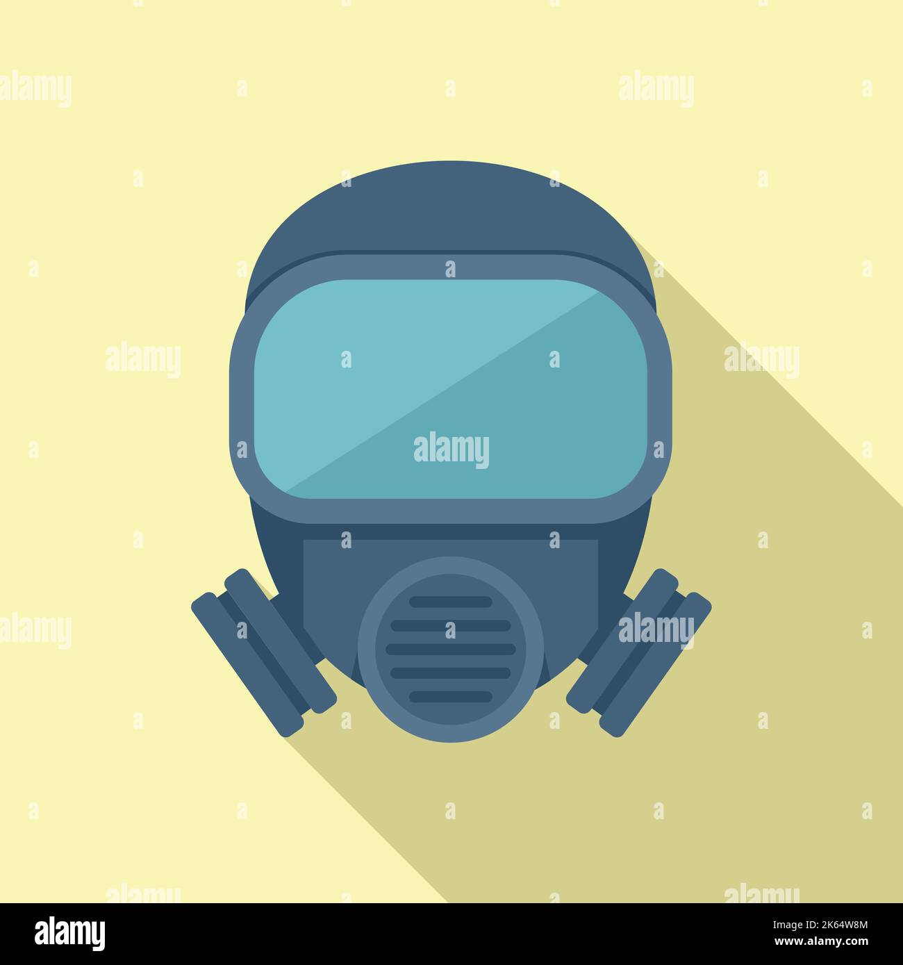 Hazard gas mask icon flat vector. Toxic air. Safety helmet Stock Vector ...