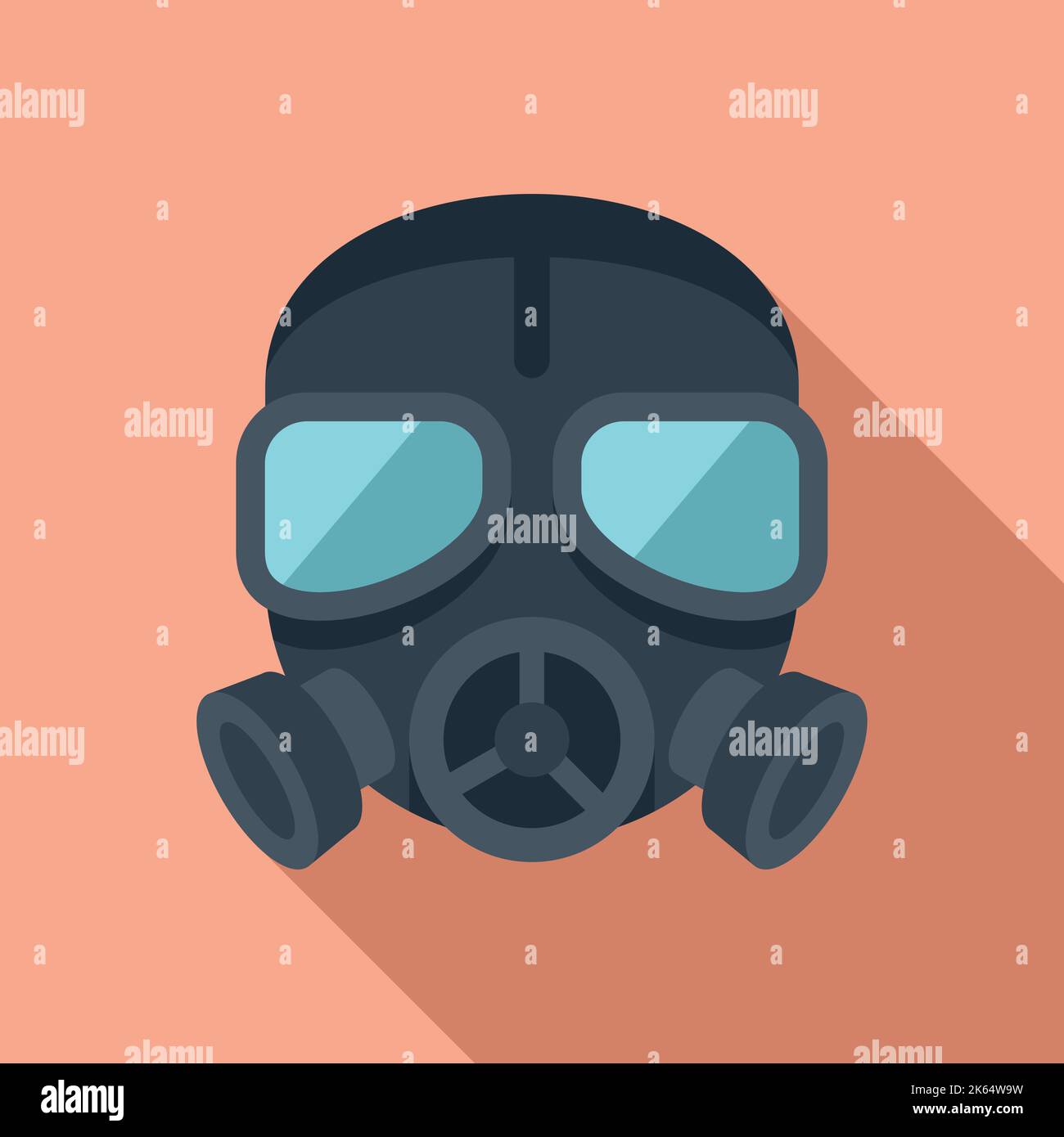 Gas mask terror icon flat vector. Toxic air. Safety military Stock ...