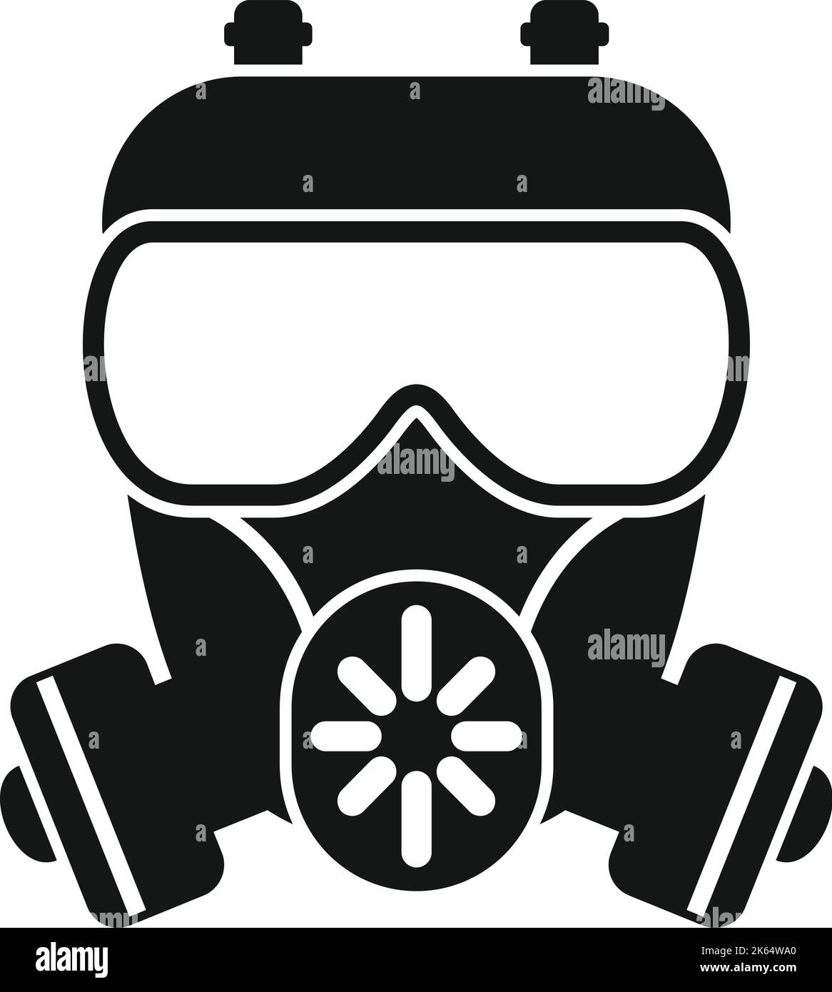 Simple Gas Mask Stencil Gas Mask Protection Military Stock Vector