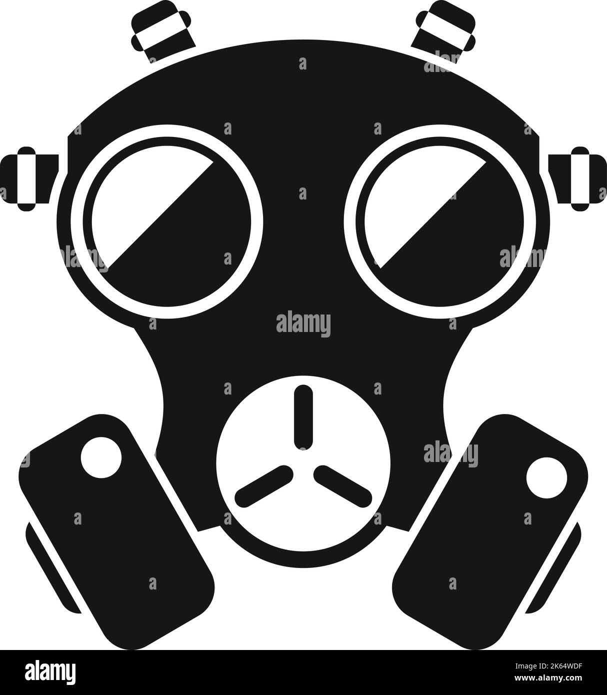 Military gas mask icon simple vector. Toxic army. Respirator air Stock ...