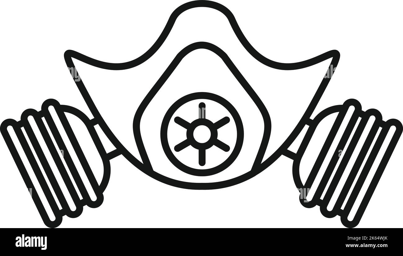 Gas mask icon outline vector. Army toxic. Chemical air Stock Vector ...