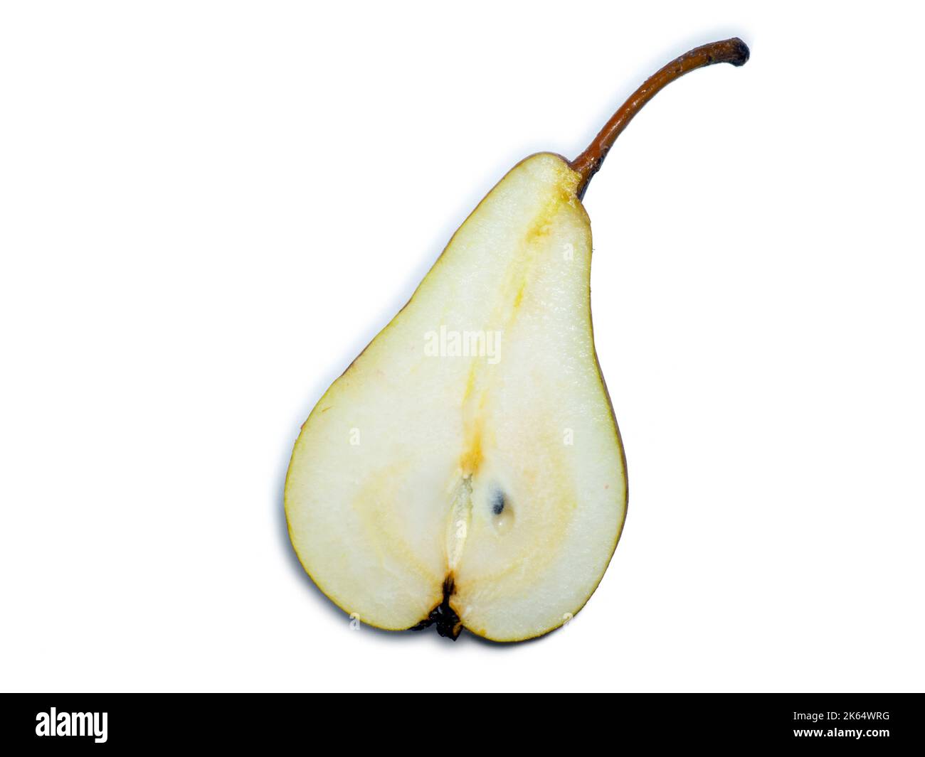 Sliced pear on a white background. One of the varieties of pear. The ...