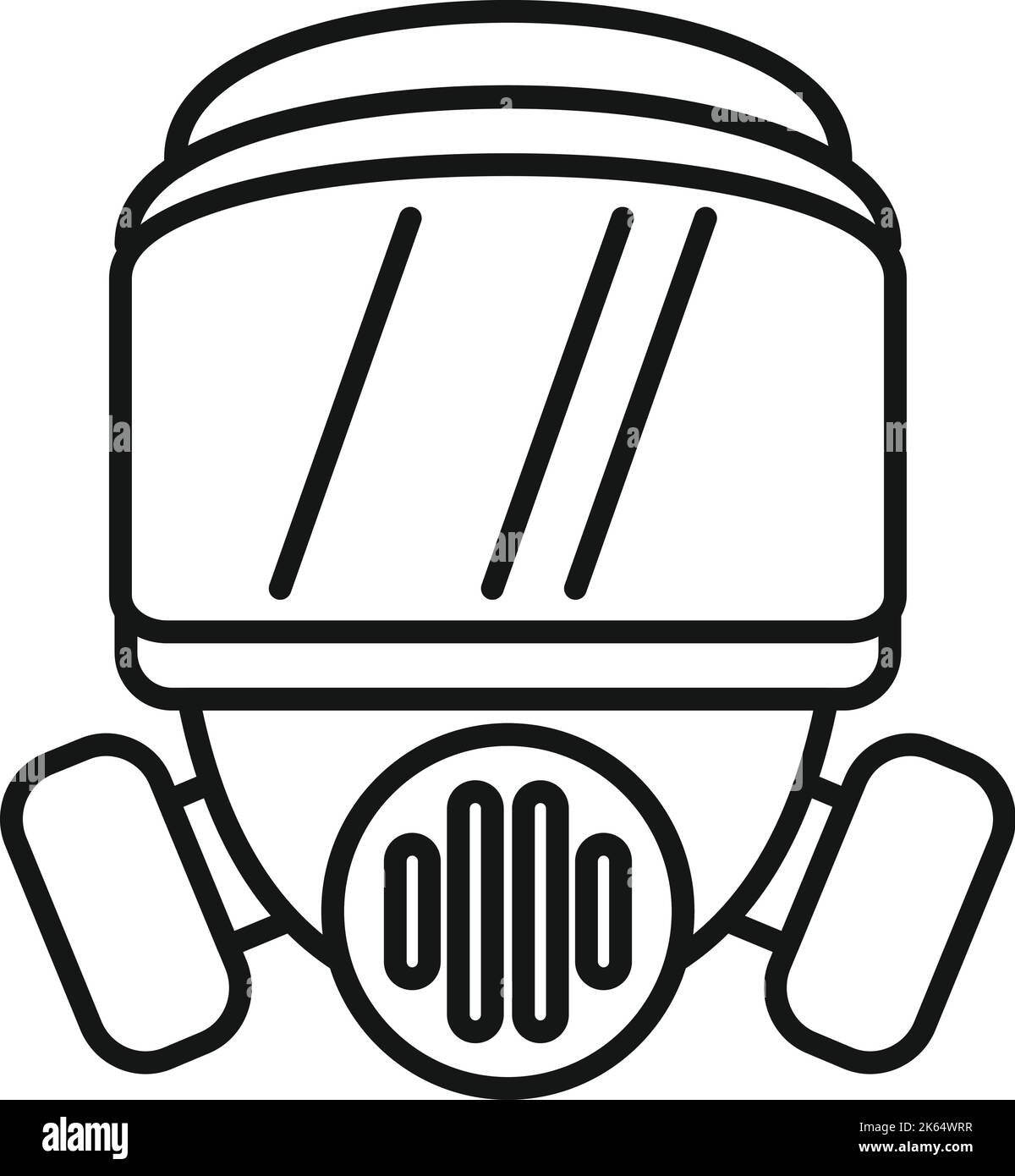 Stencil gas mask icon outline vector. Chemical air. Toxic army Stock ...