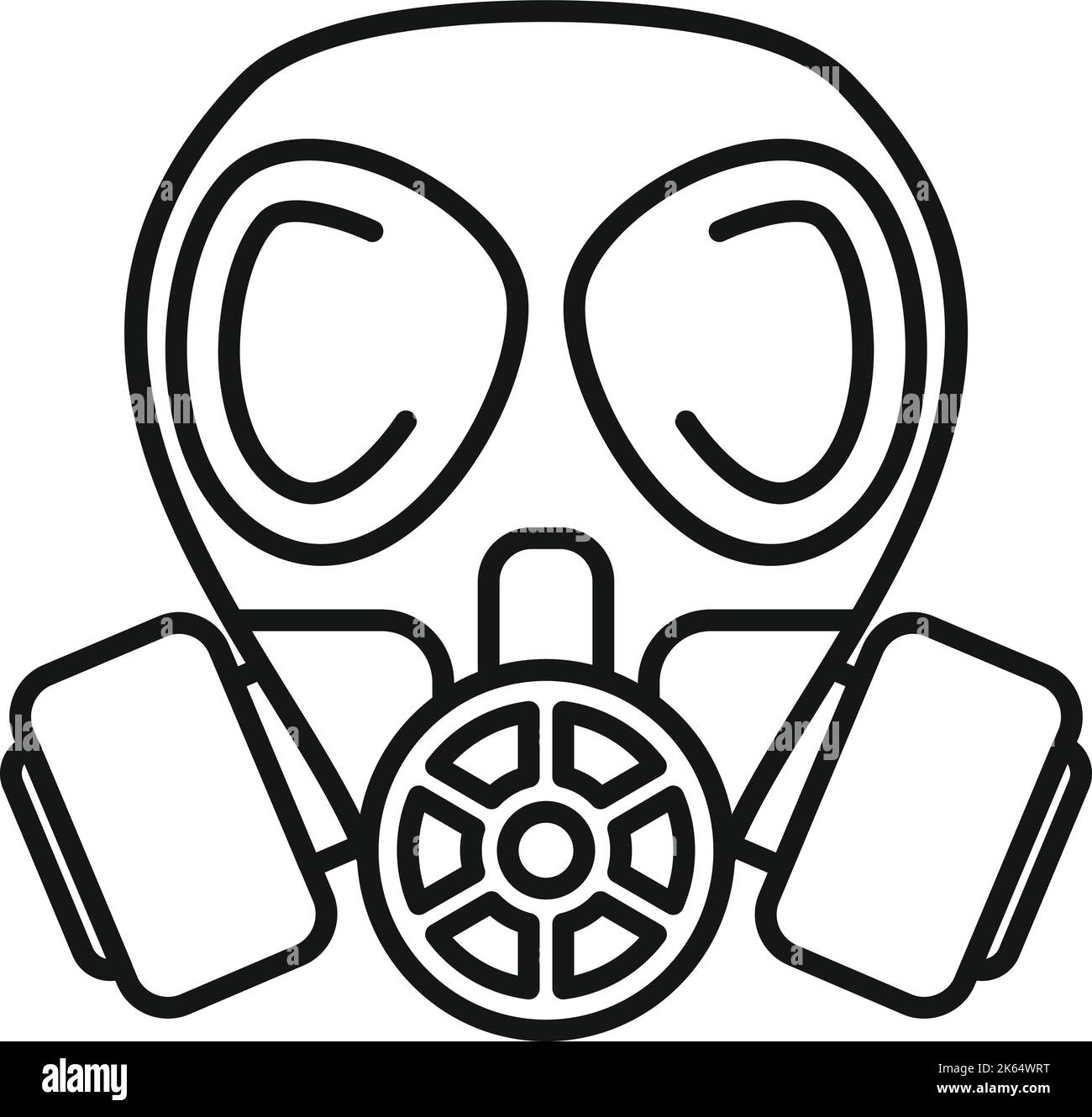 Gas mask poison icon outline vector. Toxic air. Danger chemical Stock ...