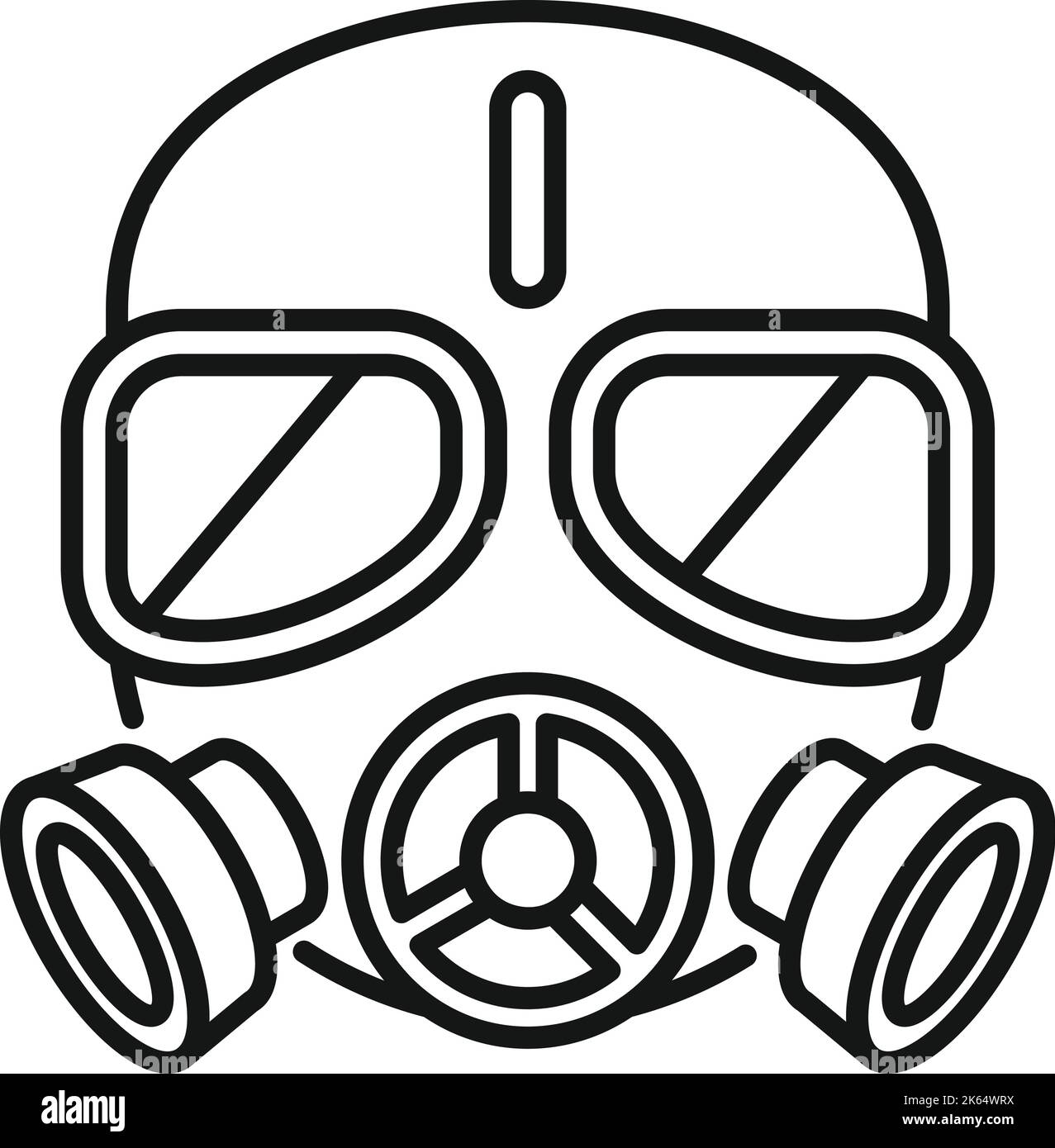 Gas mask terror icon outline vector. Toxic air. Safety military Stock ...