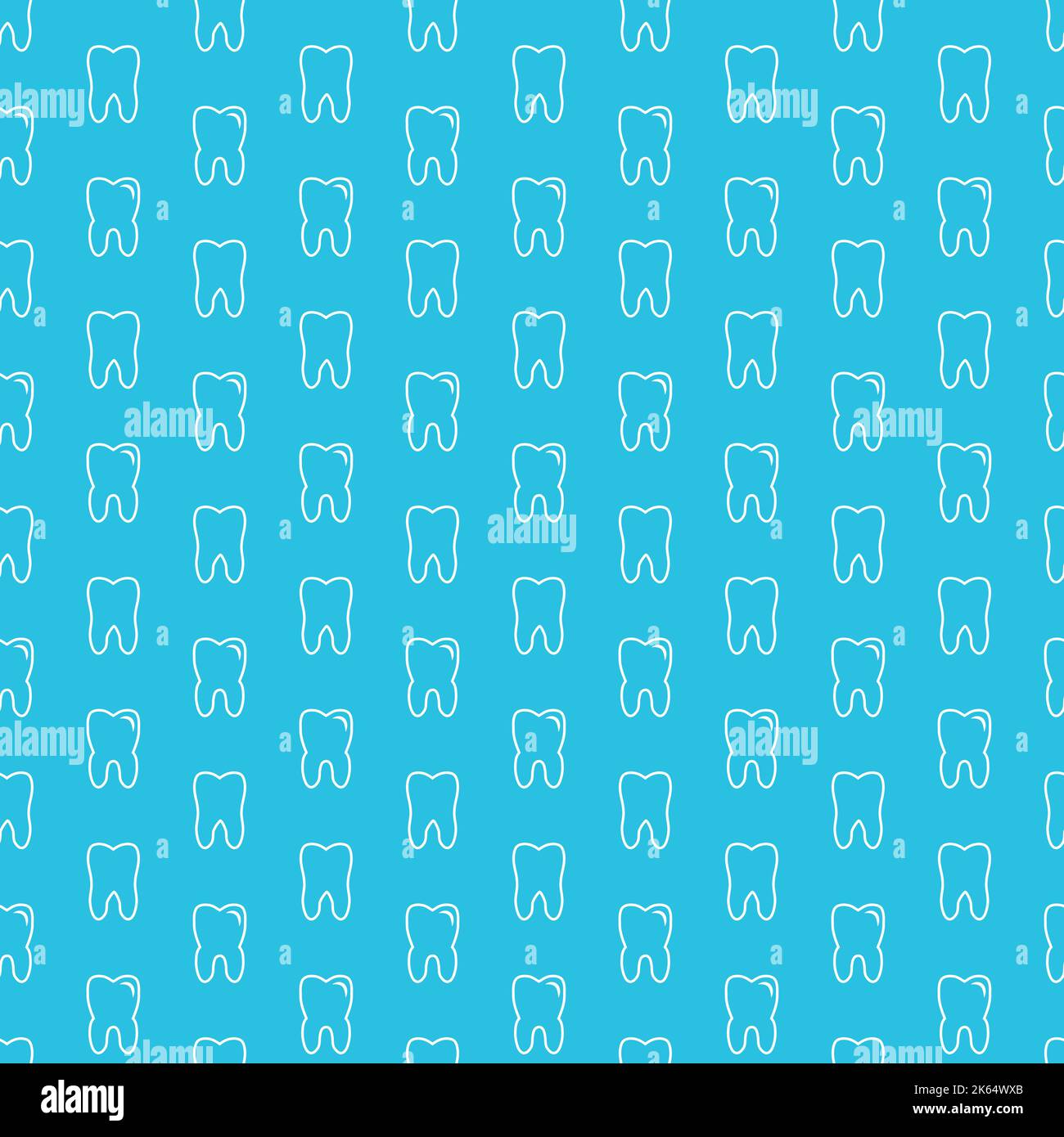 Light Blue Dental Seamless Pattern Design with Tooth Outline Stock ...
