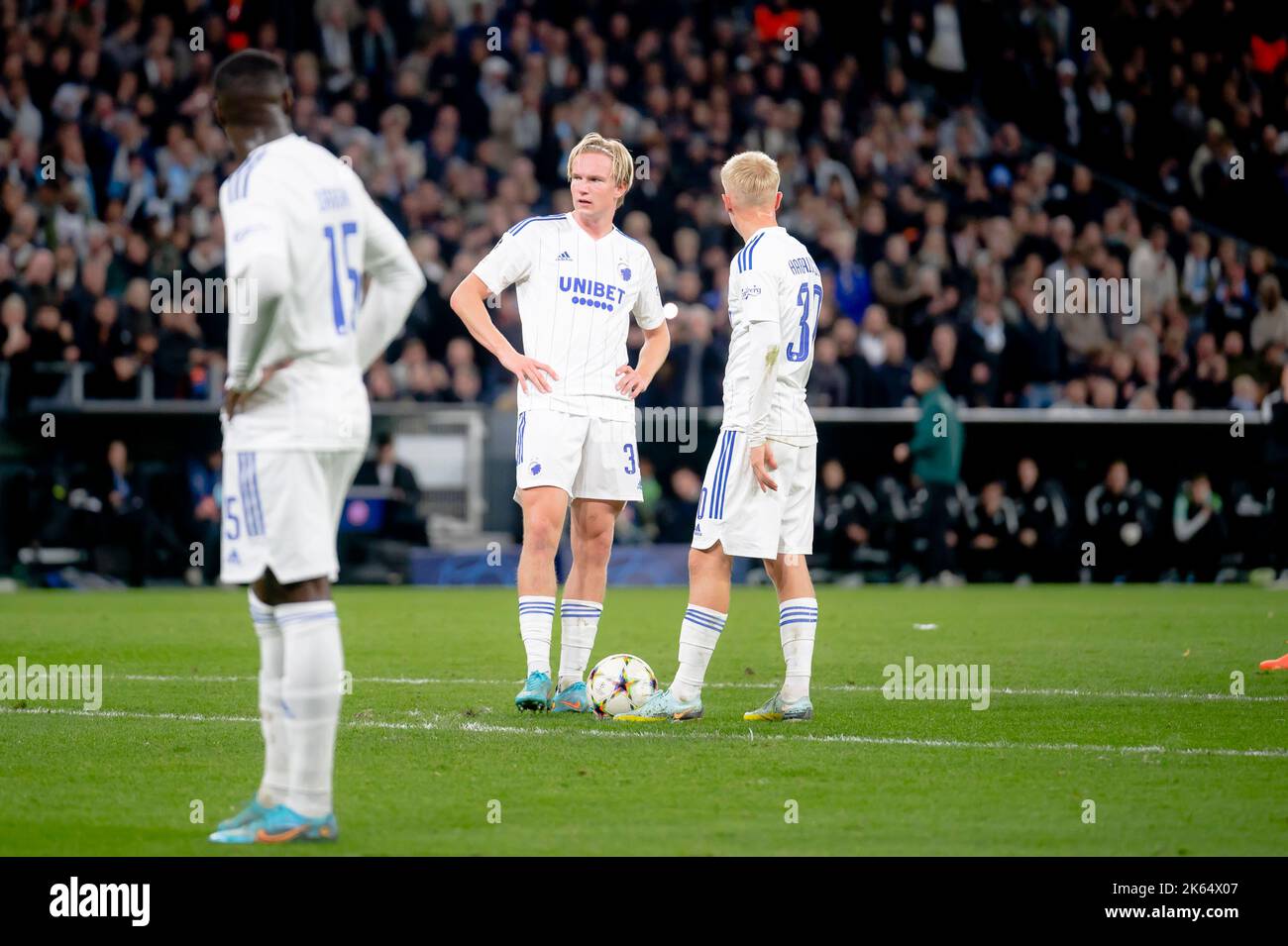 Copenhagen, Denmark. 11th Oct, 2022. Victor Kristiansen (34) and Hakon ...