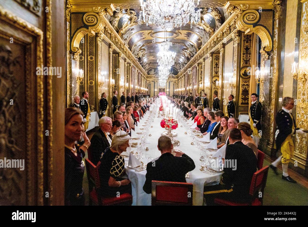 Royal Dinner Table during the State Banquet at Kungliga Slottet, the ...