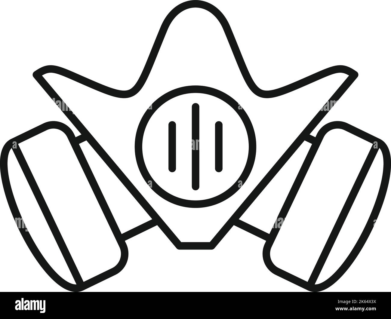 Danger gas mask icon outline vector. Toxic air. Army respirator Stock ...