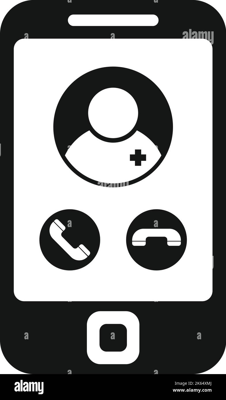 Medical call icon simple vector. Health patient. Care clinic Stock ...