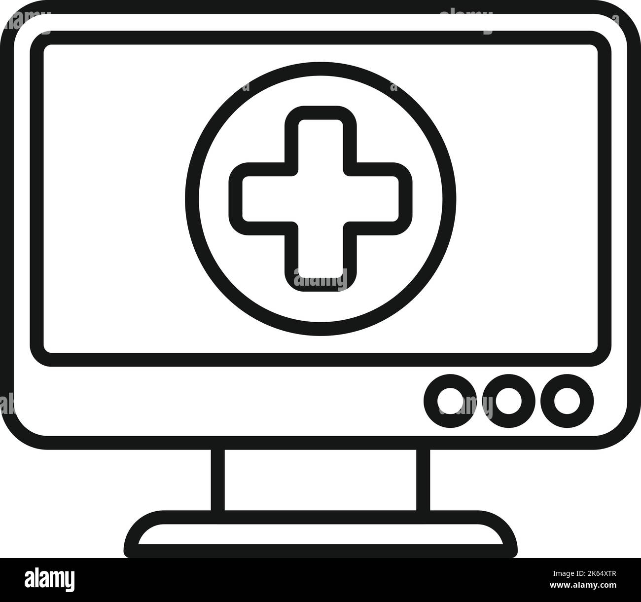 Telemedicine monitor icon outline vector. Online health. Care clinic ...