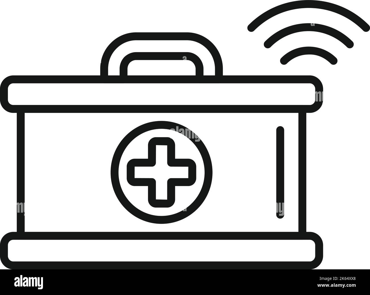 Wireless first aid kit icon outline vector. Online doctor. Medical care ...
