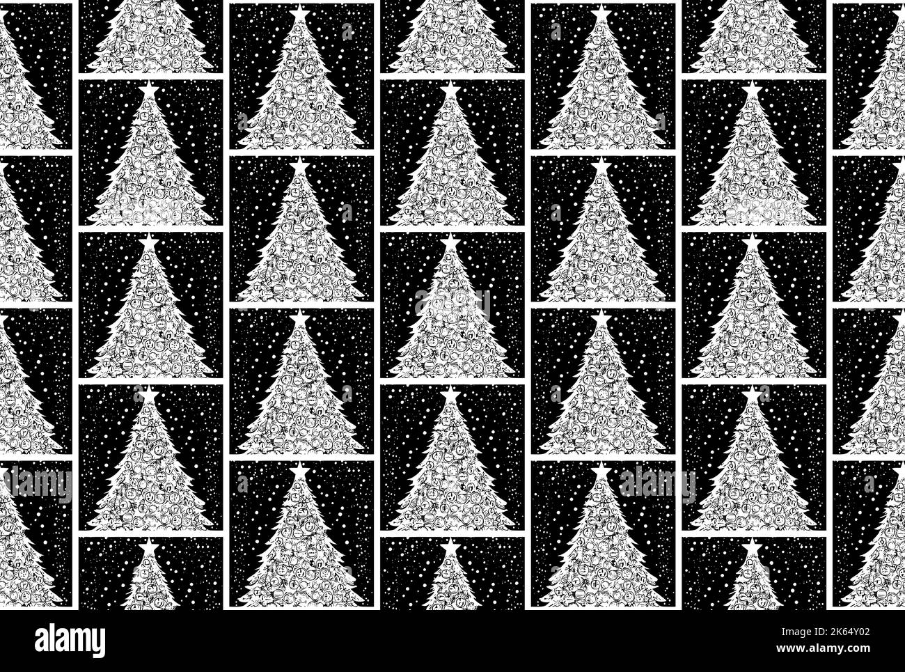 Seamless pattern christmas bulb Black and White Stock Photos & Images ...