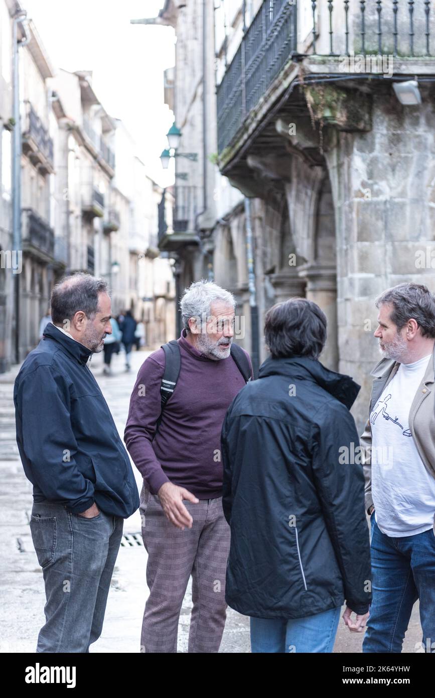 santiago, a coruna, spain, september 29, 2022 Carlos Blanco chats with ...
