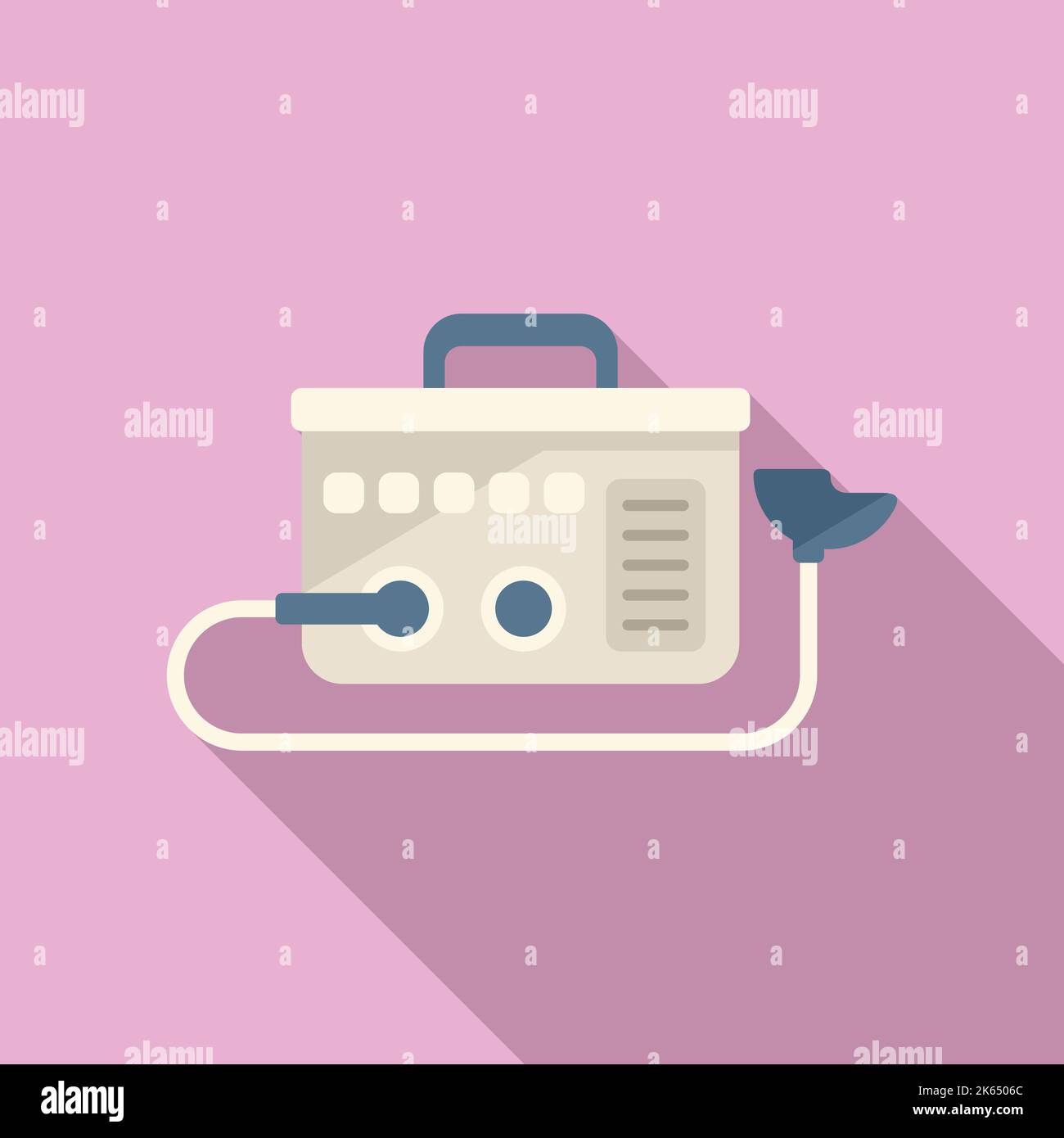 Medical machine icon flat vector. Respiratory oxygen. Care device Stock ...