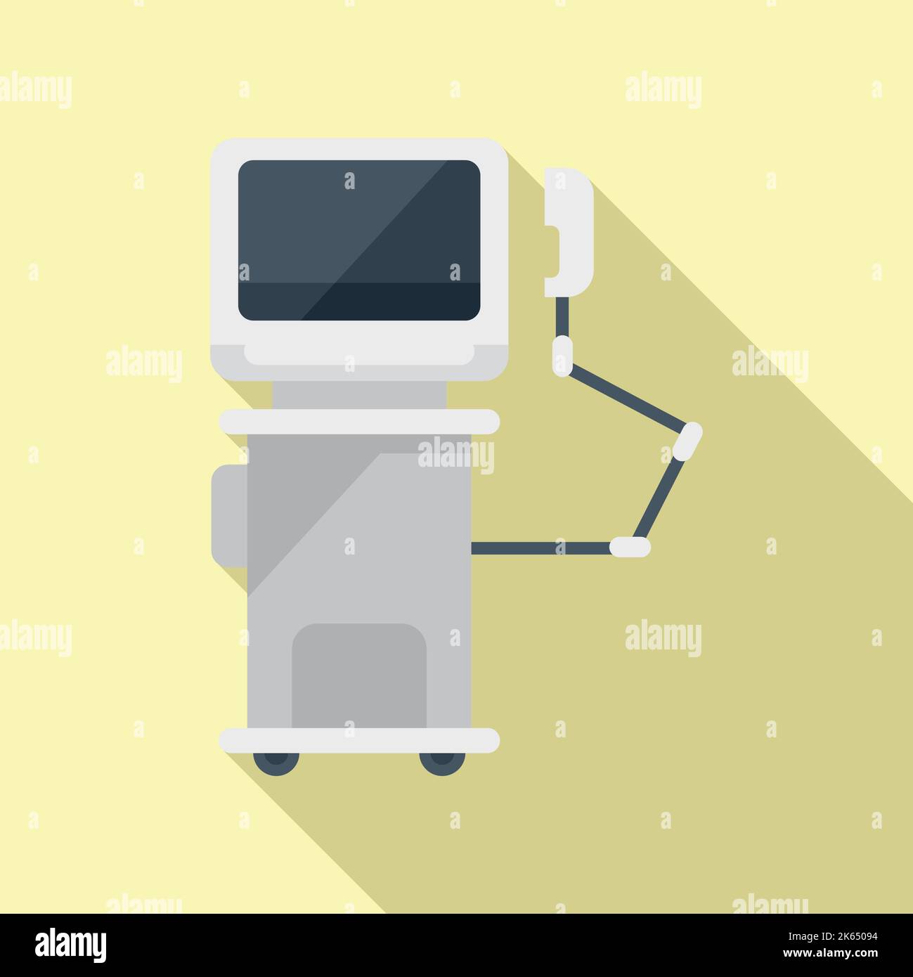 Bed ventilator machine icon flat vector. Medical patient. Care device ...