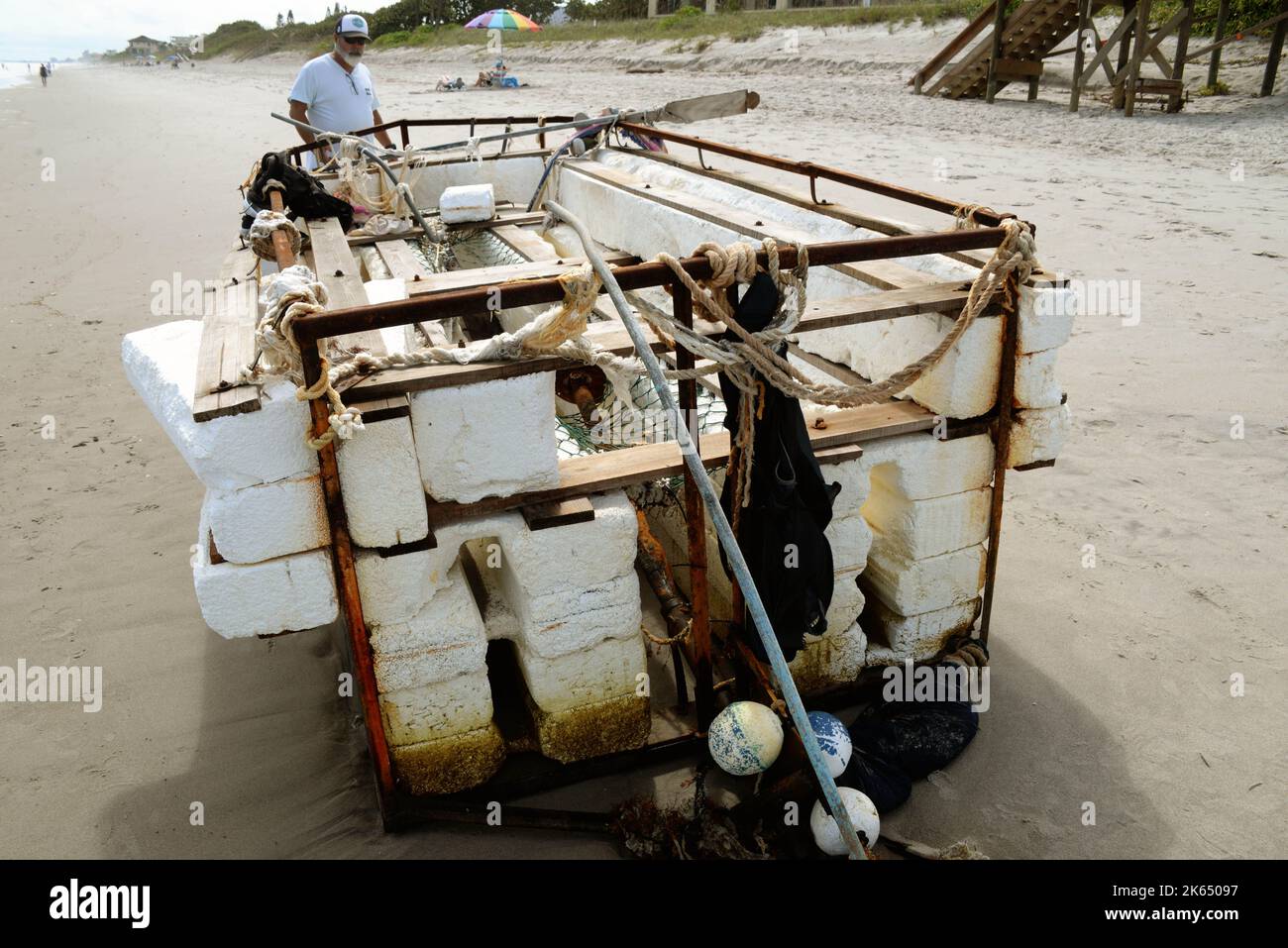 Cuba rafts illegal immigrants atlantic ocean satellite beach hi-res ...