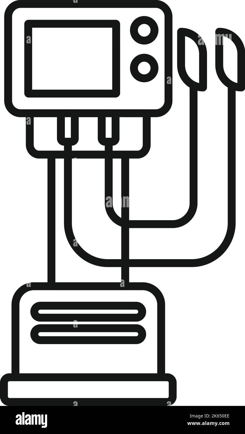 Medical device icon outline vector. Patient machine. Monitor therapy ...