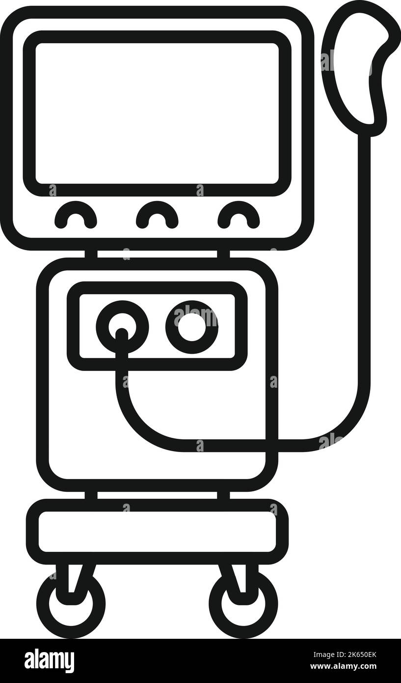 Bed ventilator machine icon outline vector. Medical patient. Care ...