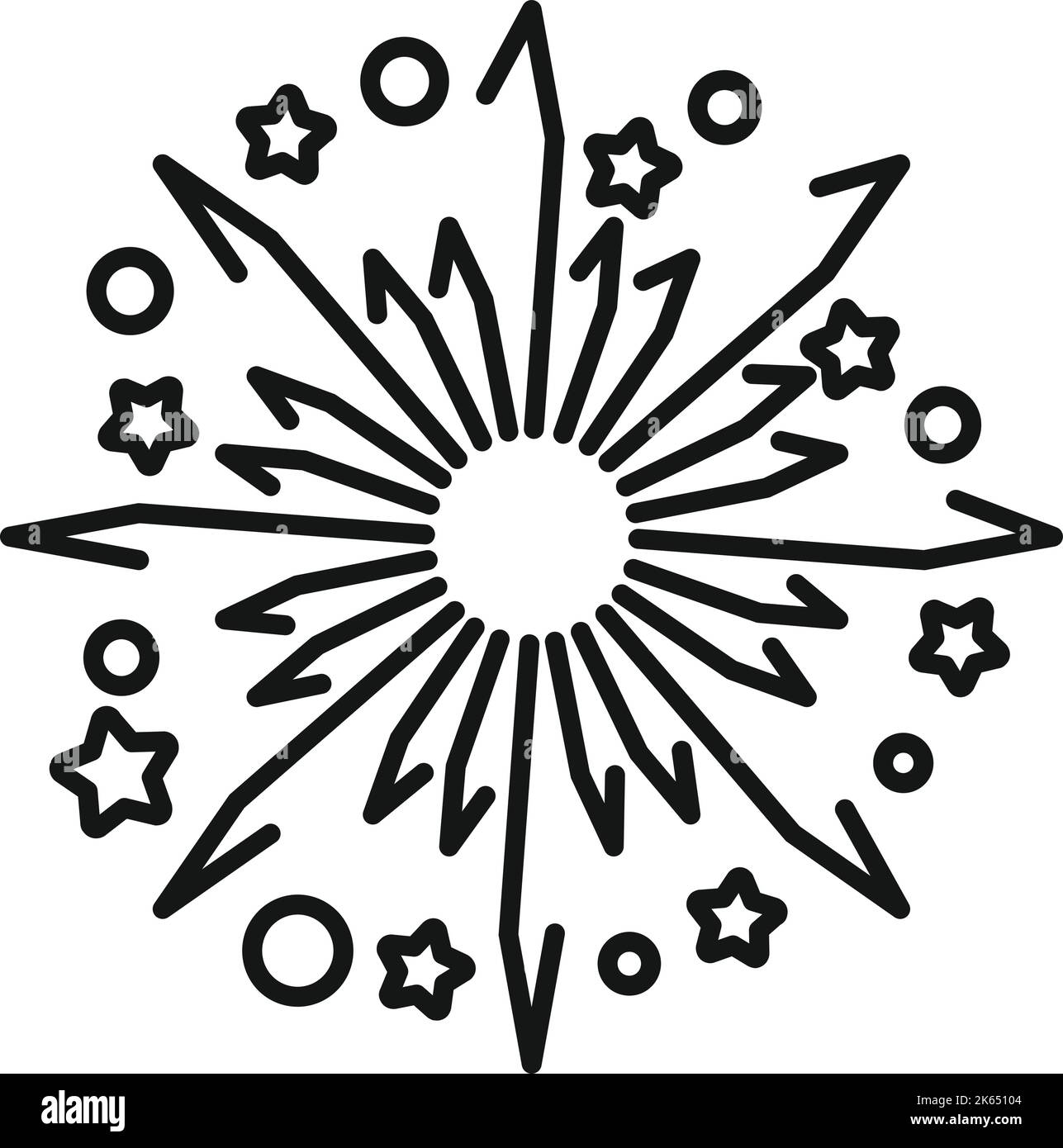 Fun firework icon outline vector. Star event. Carnival celebrate Stock ...