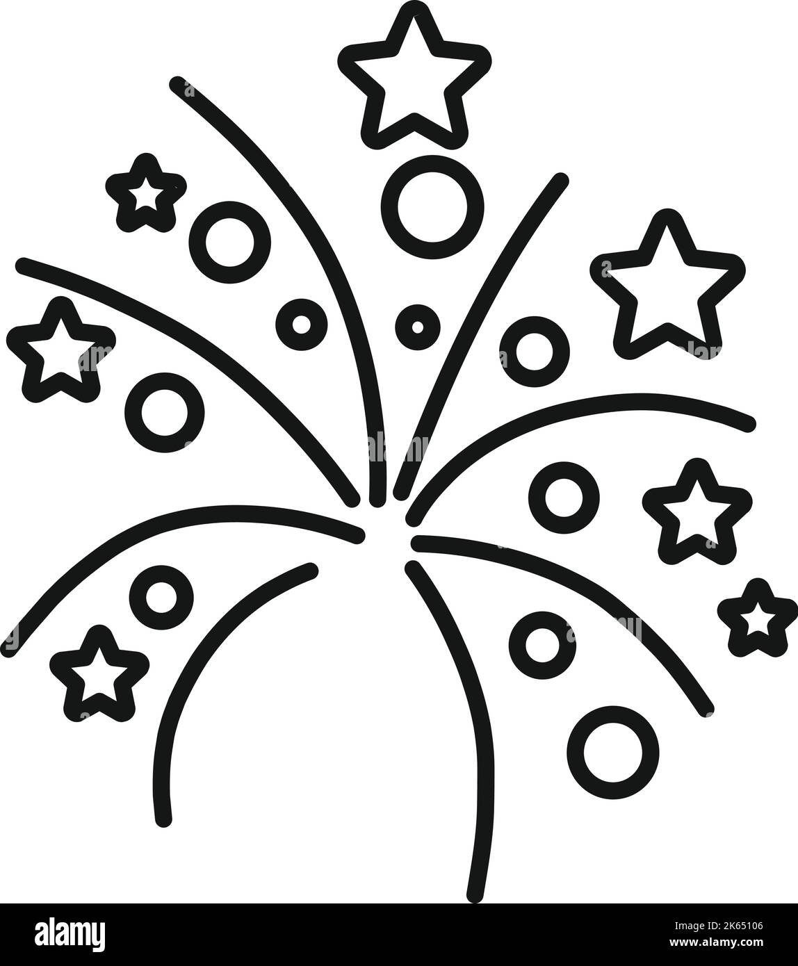 Holiday firework icon outline vector. Carnival event. Star party Stock ...