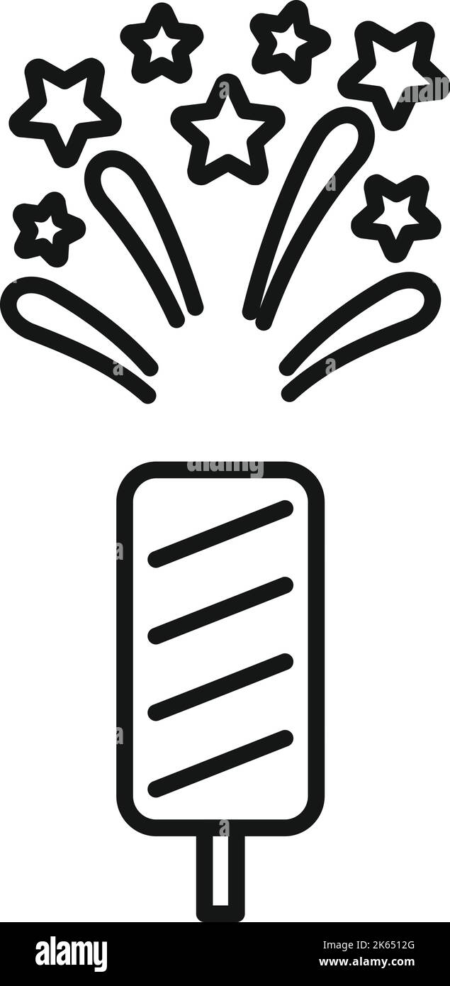Independence firework icon outline vector. Event carnival. New year ...