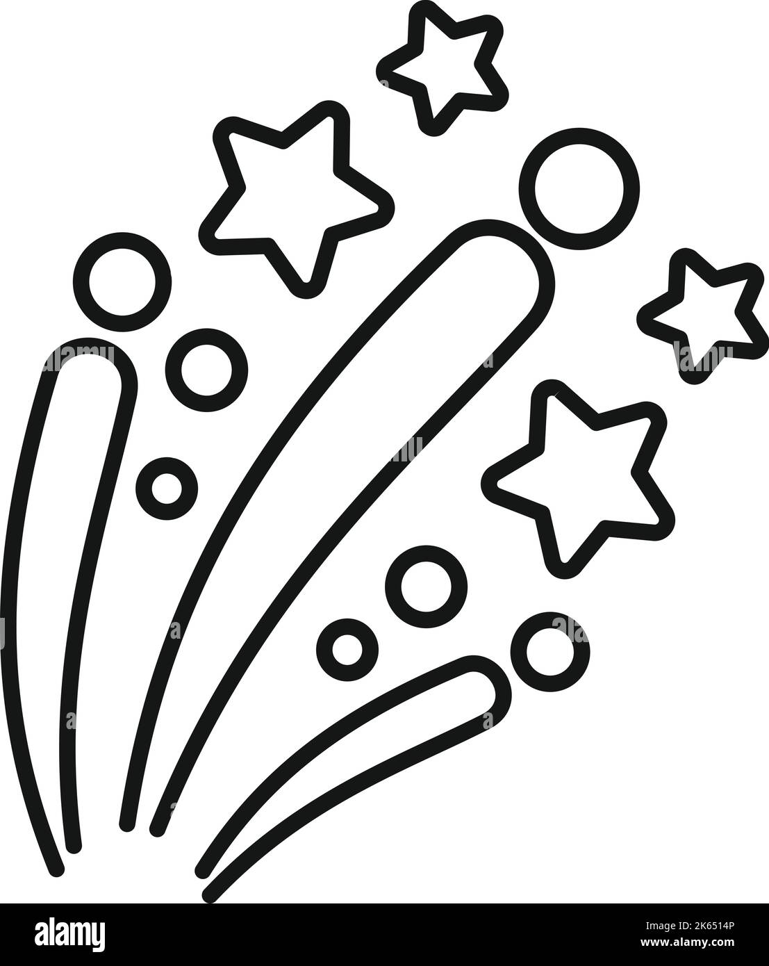 Victory firework icon outline vector. Anniversary event. Sky light ...