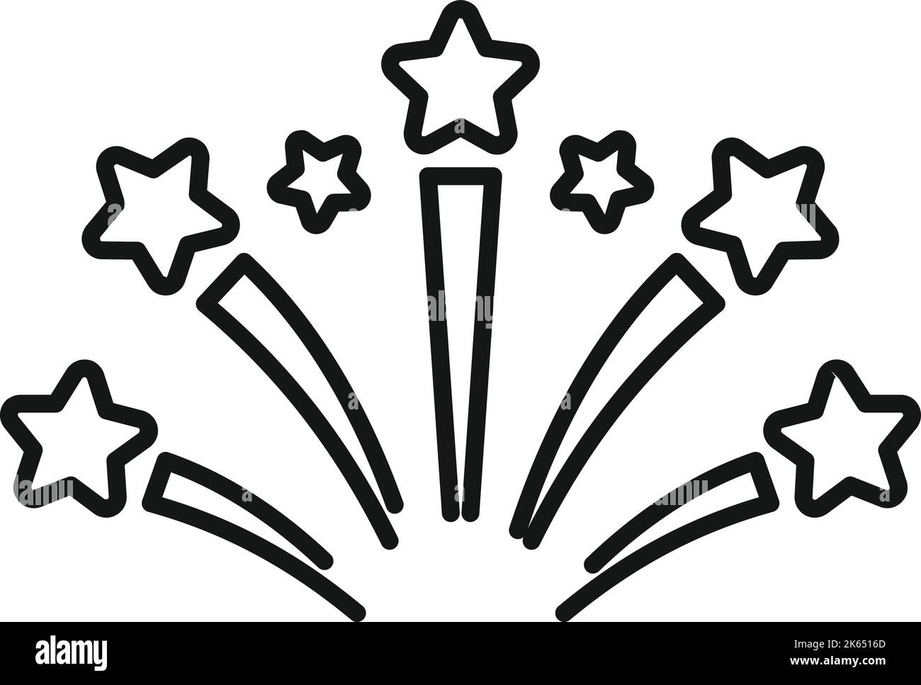Christmas firework icon outline vector. Celebrate event. Party light ...