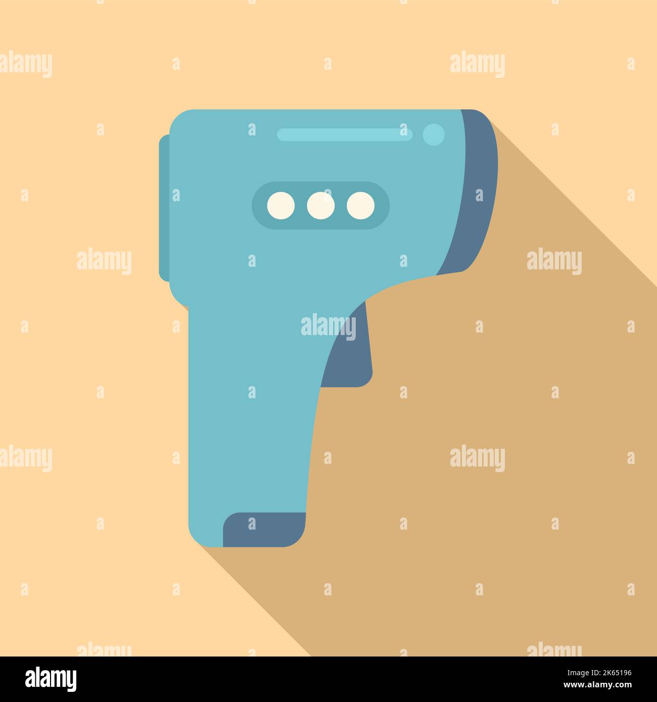 Thermometer gun icon flat vector. Family health. Man patient Stock ...