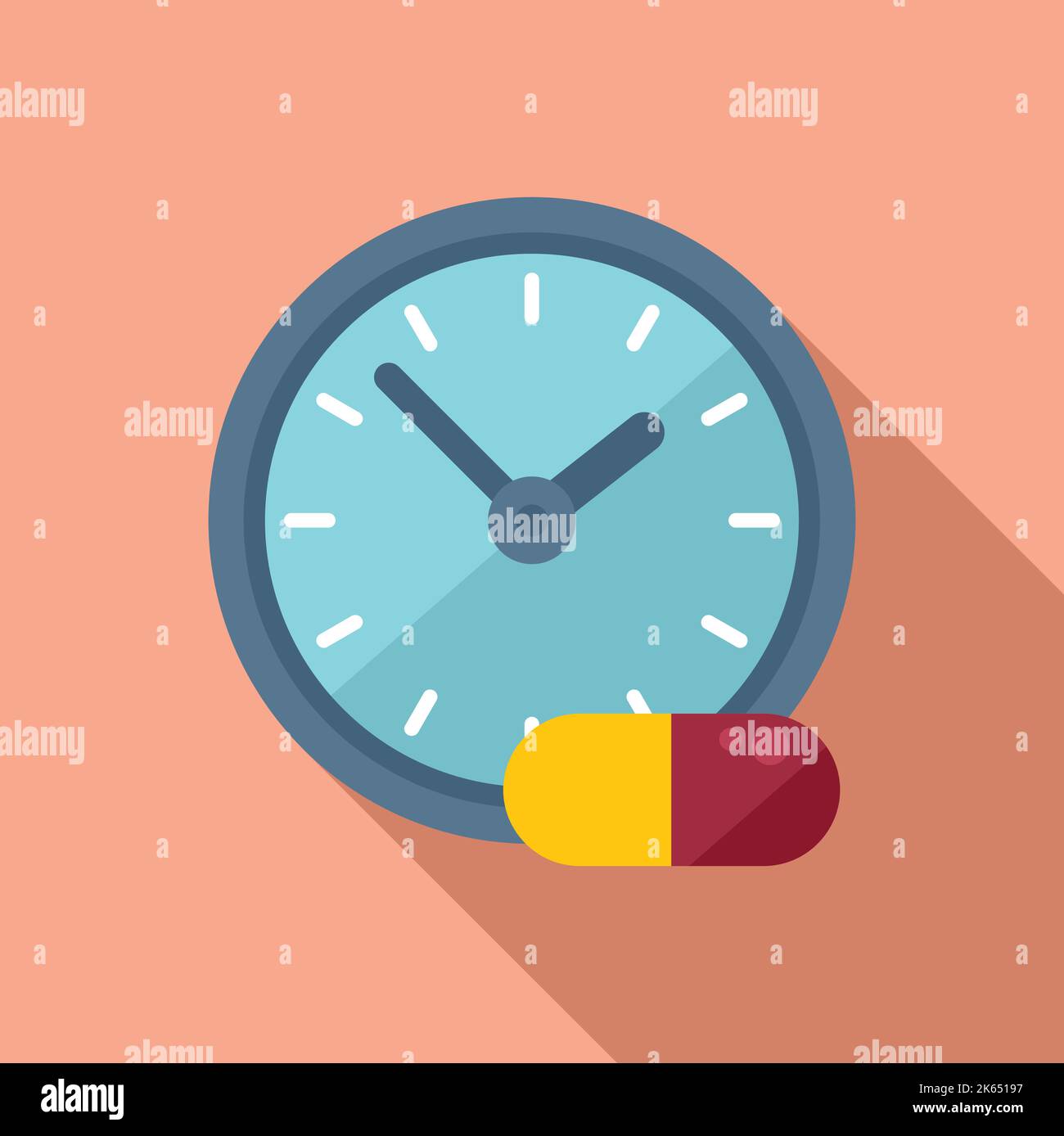 Pill hour time icon flat vector. Family doctor. Medicine child Stock ...