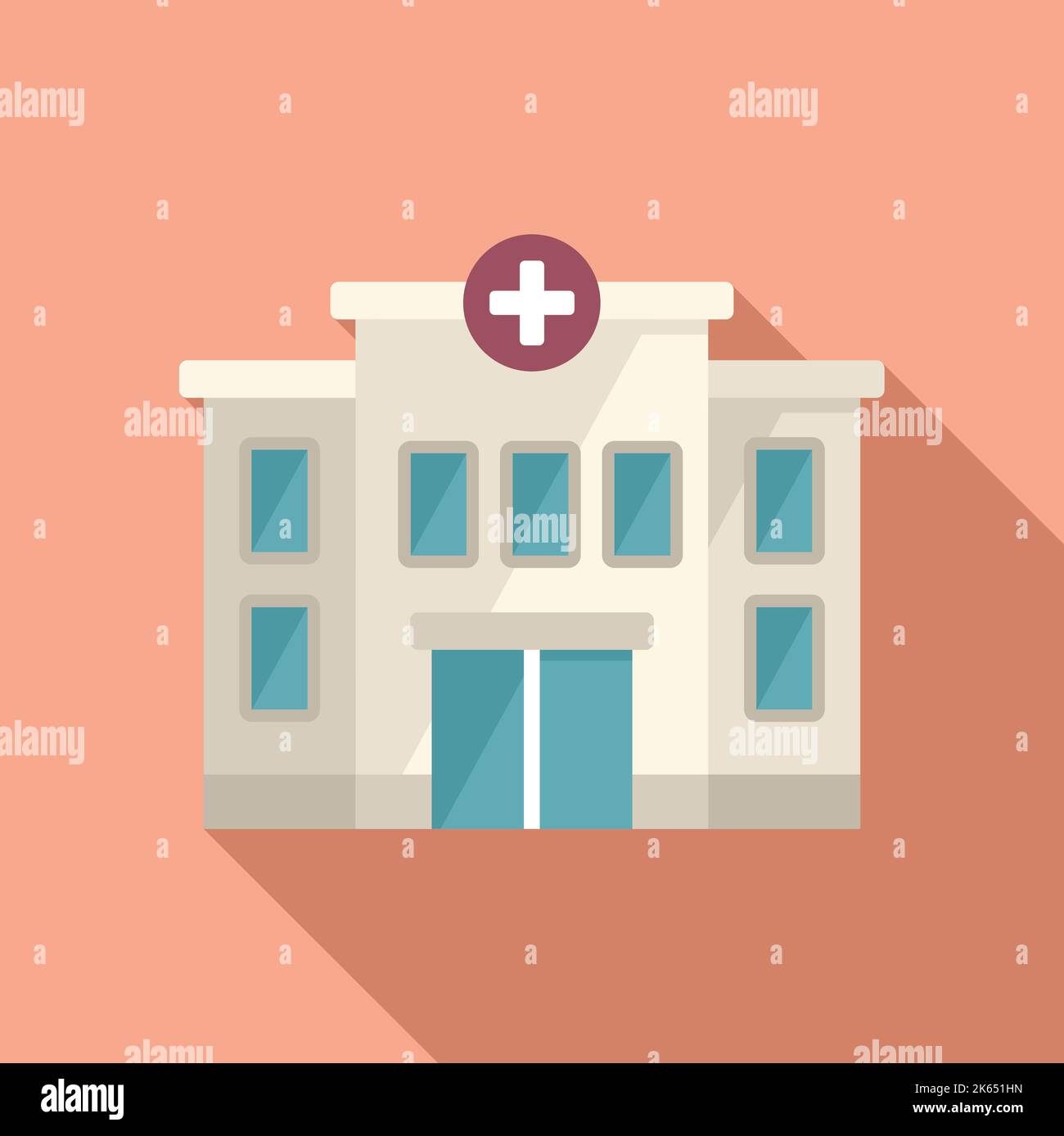 Hospital building icon flat vector. Family doctor. Medical care Stock ...