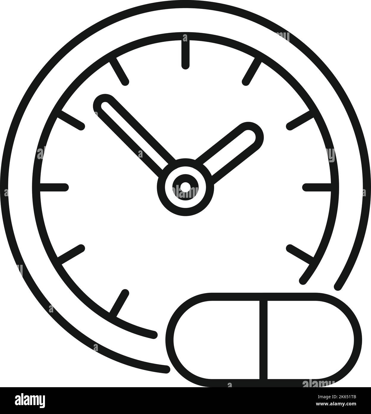 Pill hour time icon outline vector. Family doctor. Medicine child Stock ...