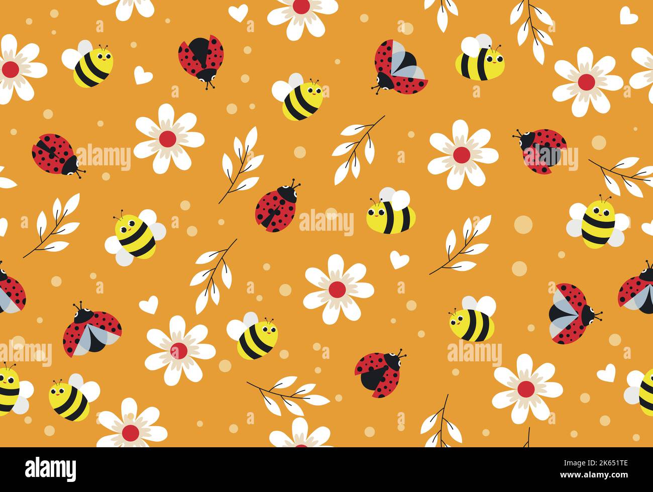 Cute insect seamless pattern Stock Vector Image & Art - Alamy