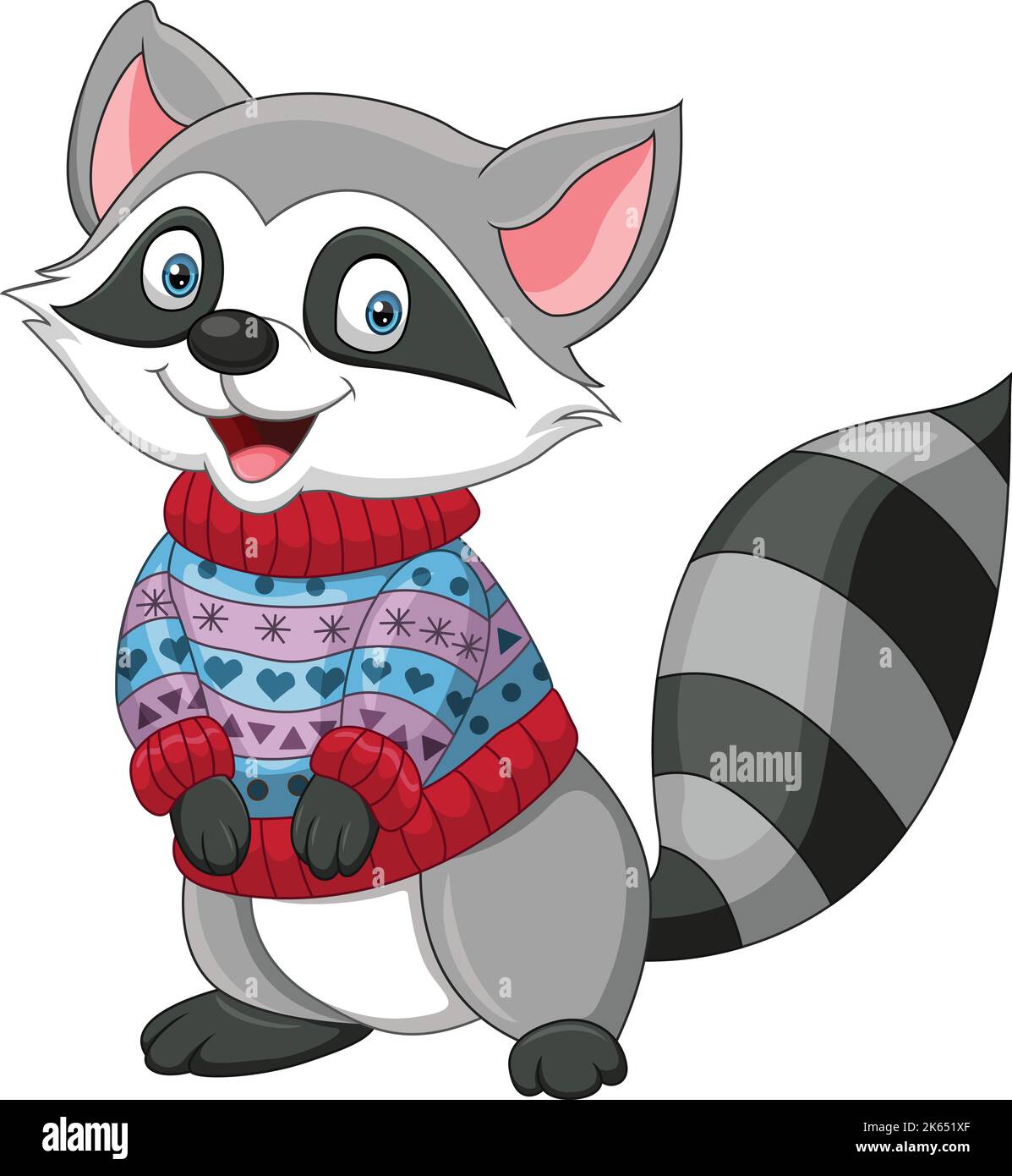 Cute raccoon in christmas Stock Vector Images - Alamy