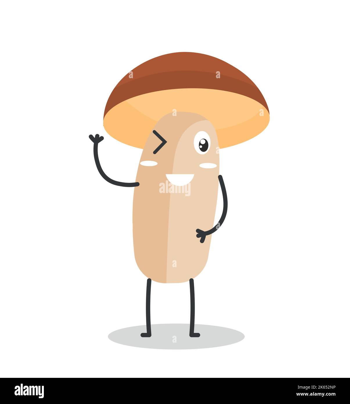 Cartoon happy cute champignon mushroom hi-res stock photography and ...