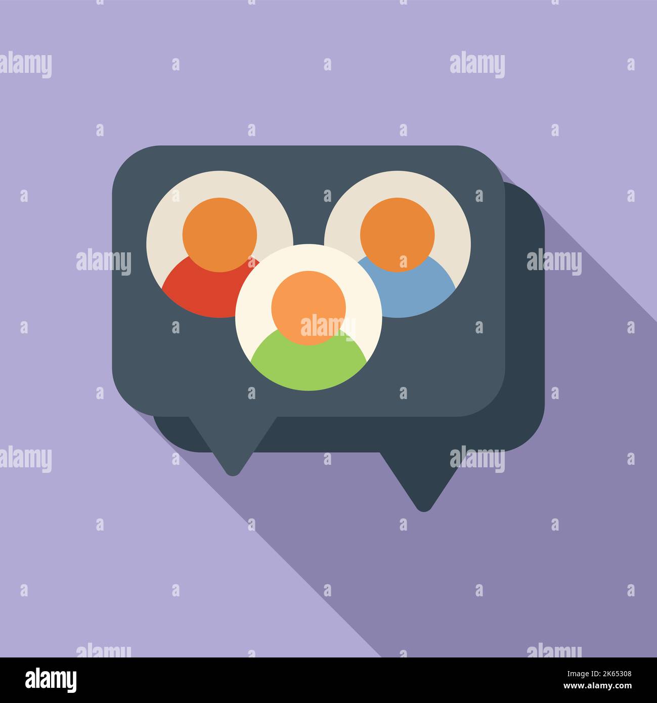 Online media chat icon flat vector. People forum. Social meeting Stock ...