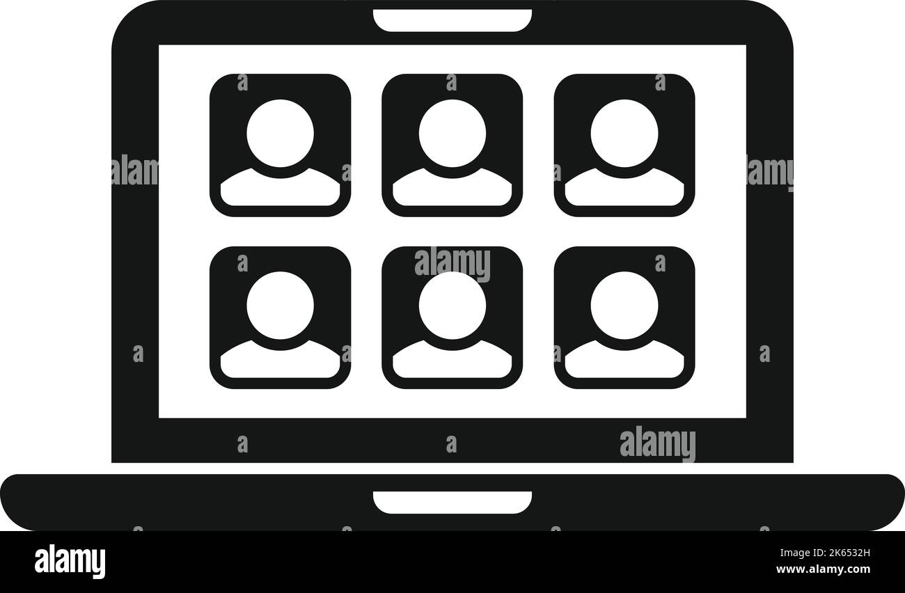Forum video call icon simple vector. Online business. Web conference ...