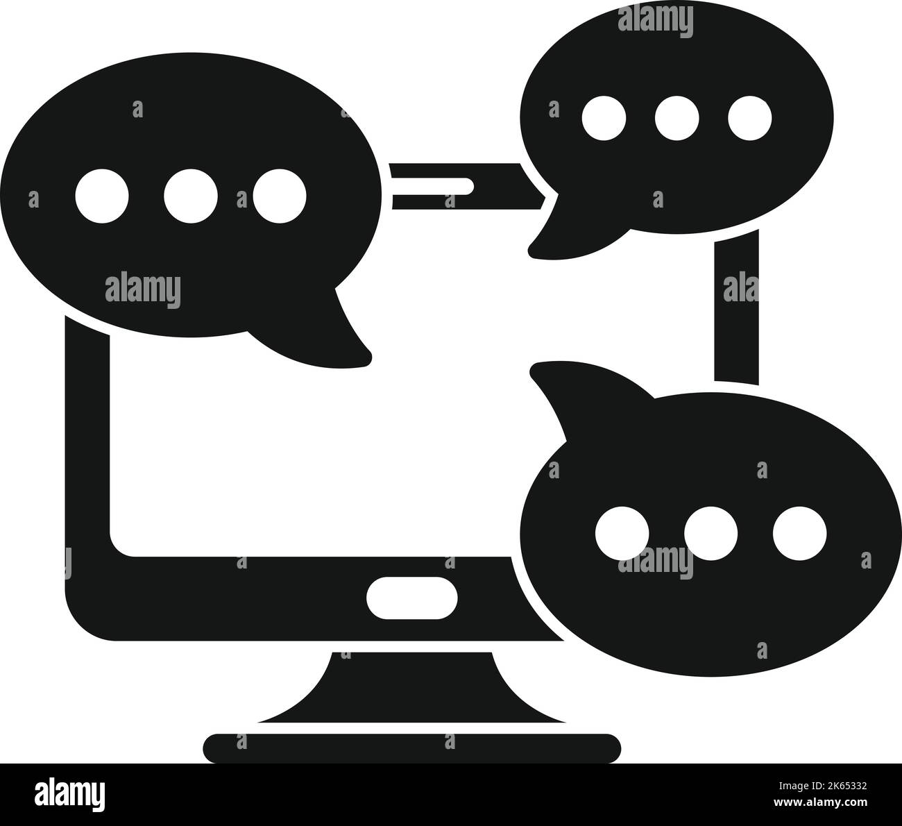 Online forum icon simple vector. Web people. Meeting social Stock ...