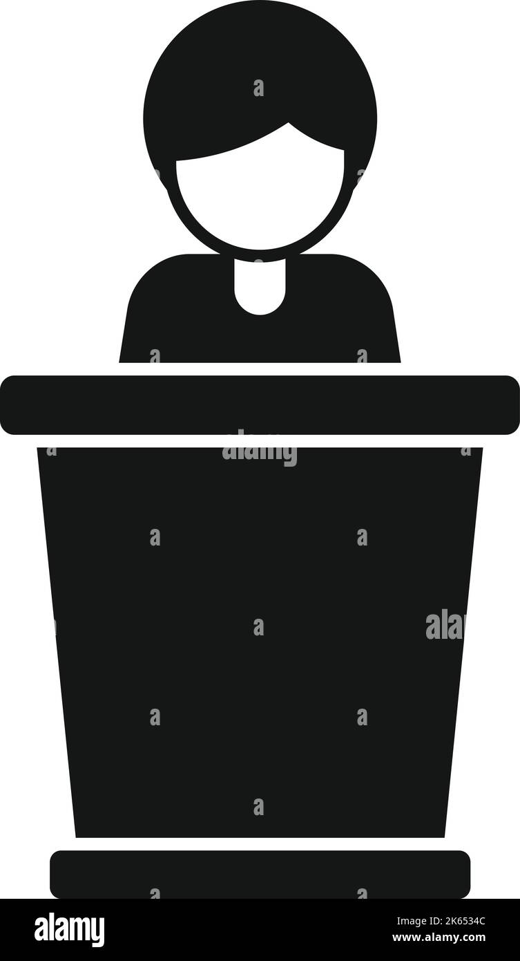 Forum speaker icon simple vector. People meeting. Social group Stock ...