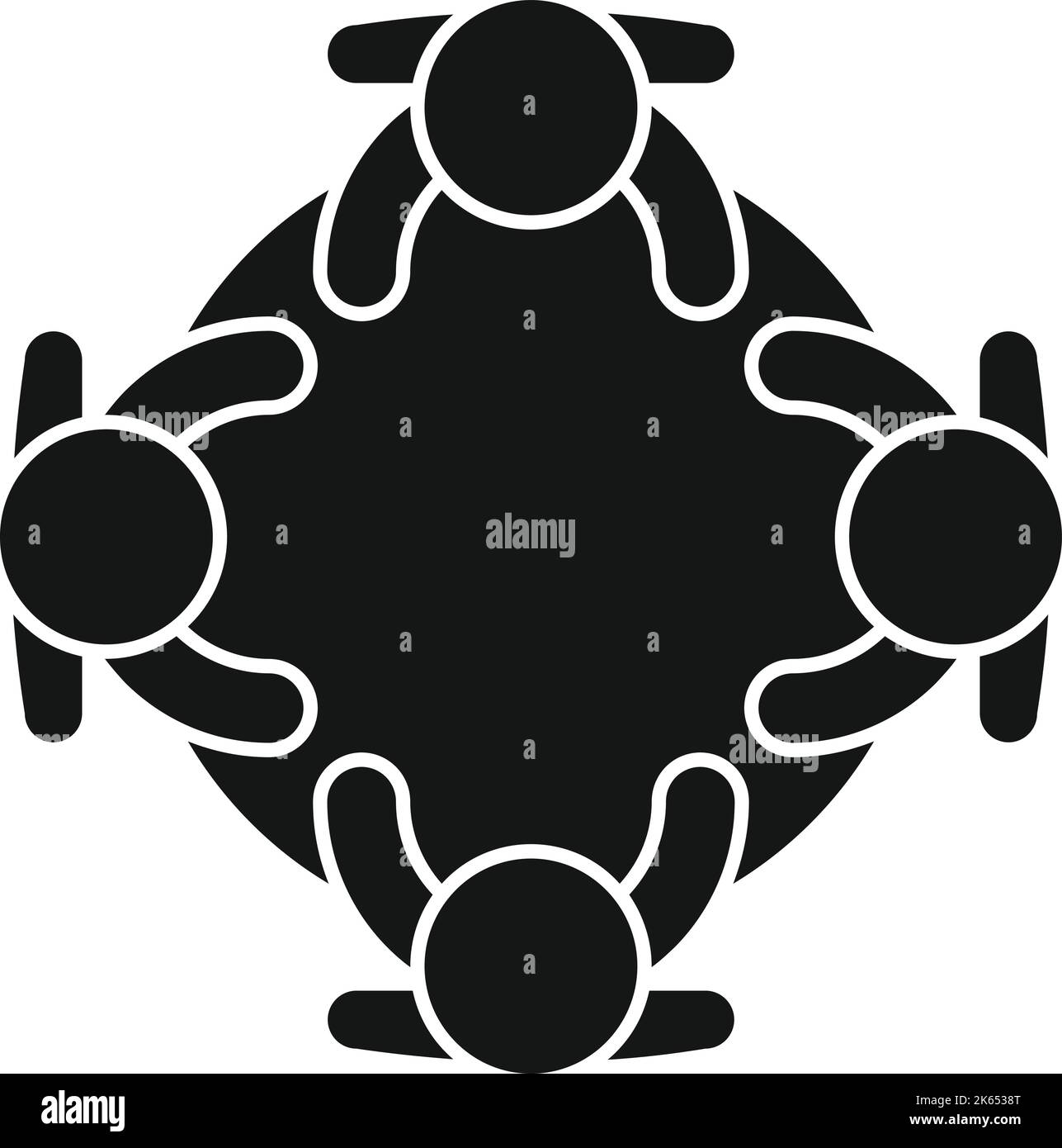 Table forum icon simple vector. Business meeting. People group Stock ...