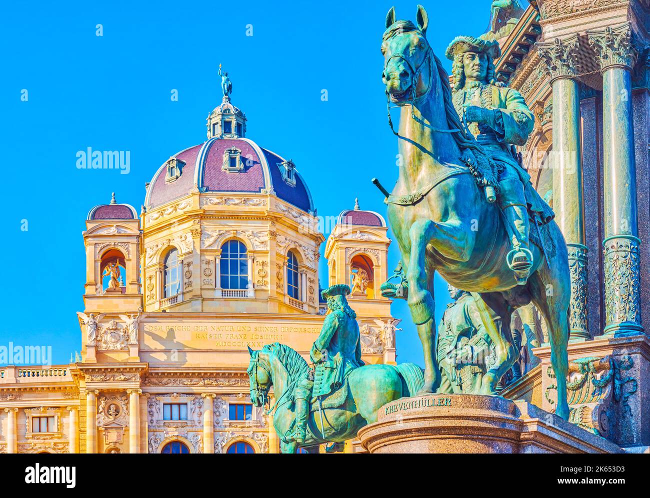 VIENNA, AUSTRIA - FEBRUARY 17, 2019: Maria Theresa Monument and bronze ...