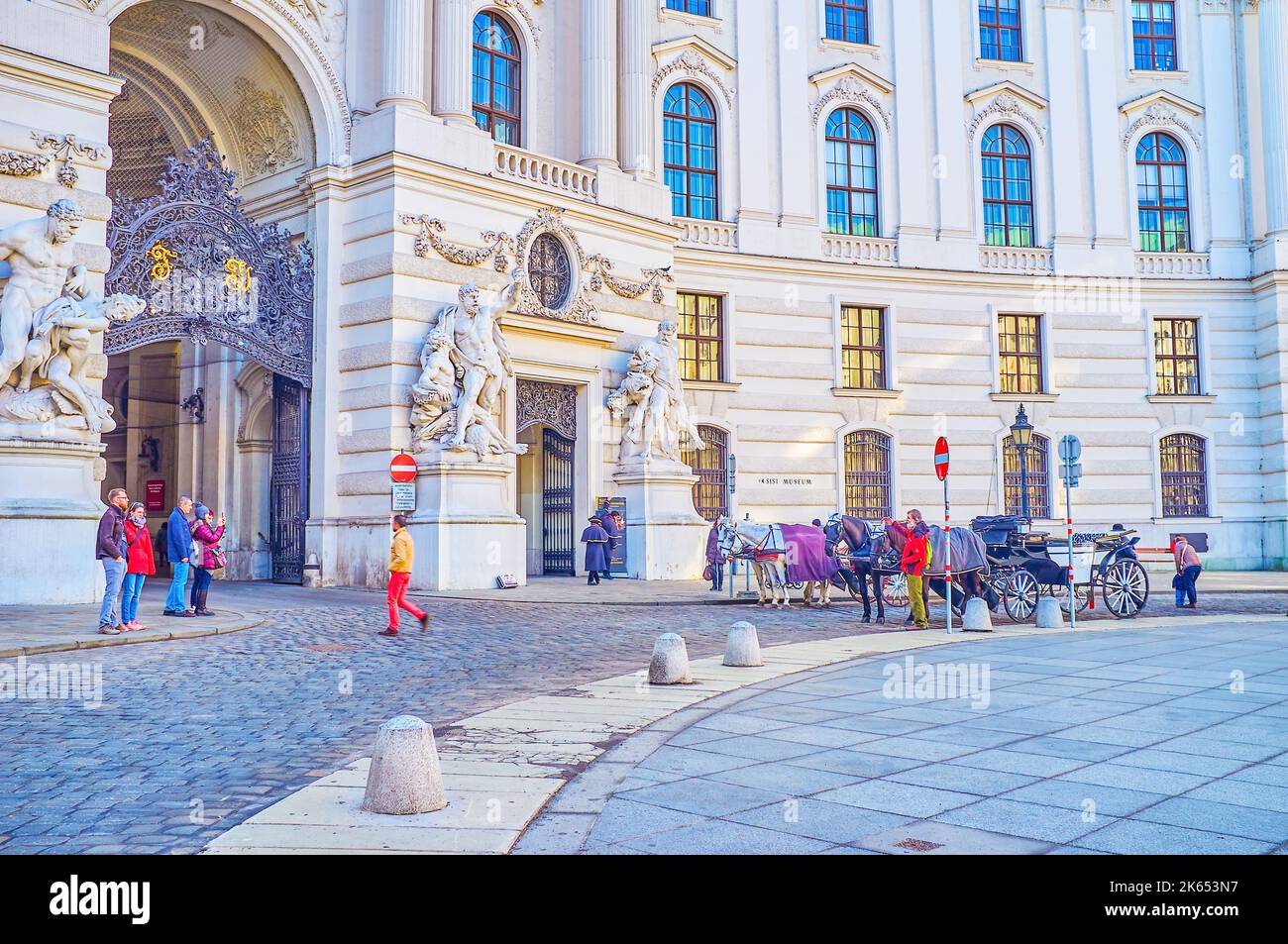 VIENNA, AUSTRIA - FEBRUARY 17, 2019: Michaelerplatz square with its ...