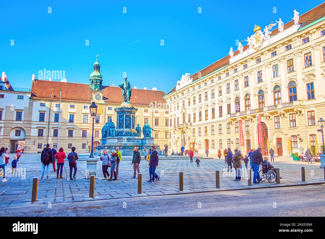 VIENNA, AUSTRIA - FEBRUARY 17, 2019: Inner Burgplatz square of Hofburg ...