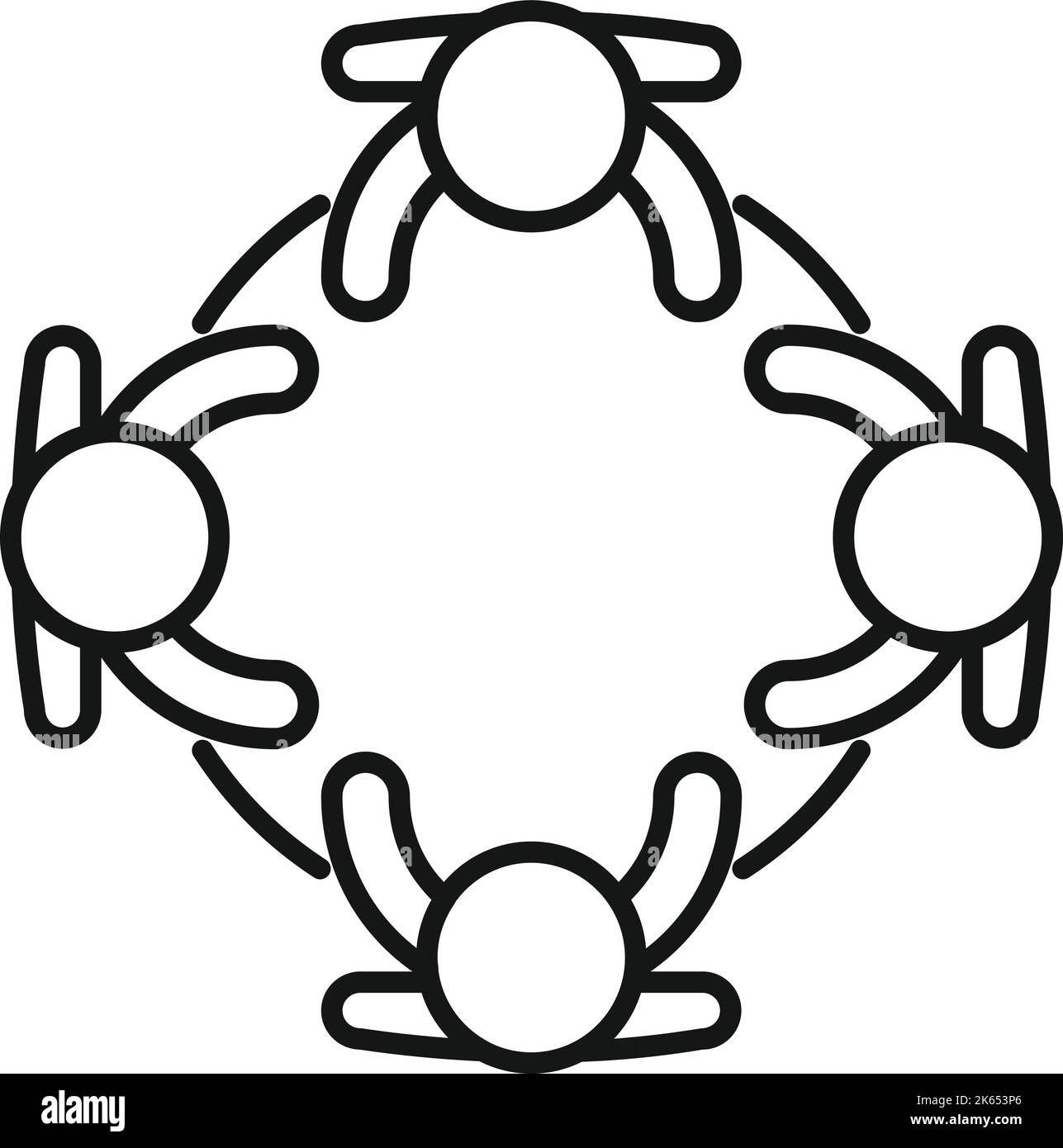 Table forum icon outline vector. Business meeting. People group Stock ...