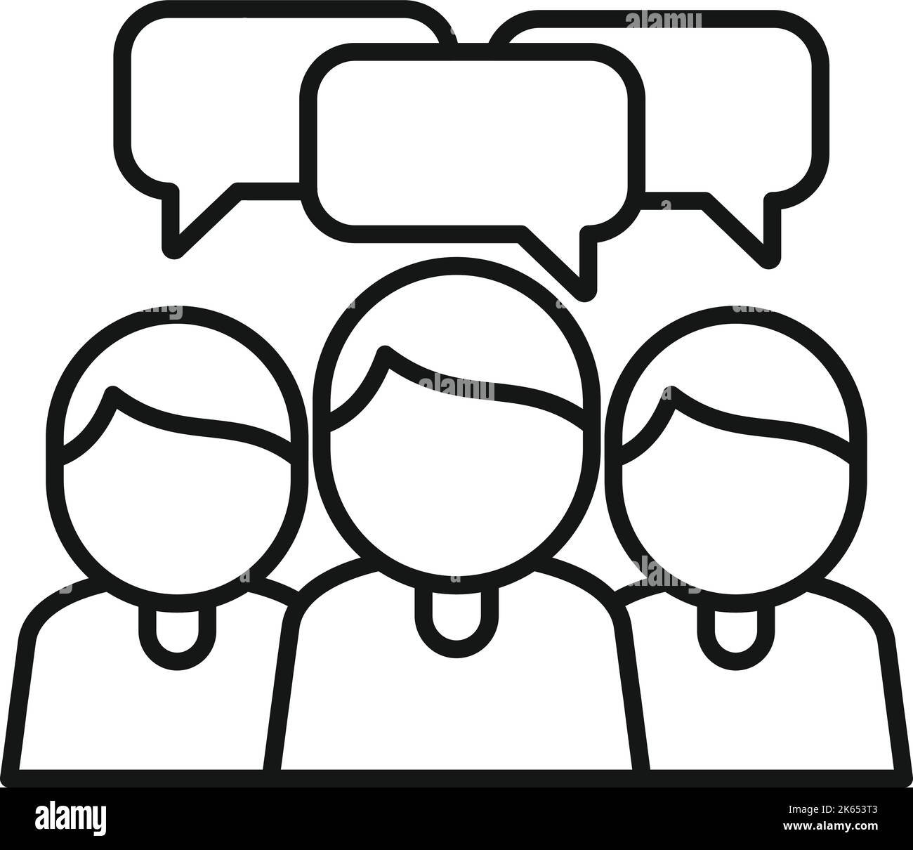 People group icon outline vector. Social meeting. Media group Stock ...